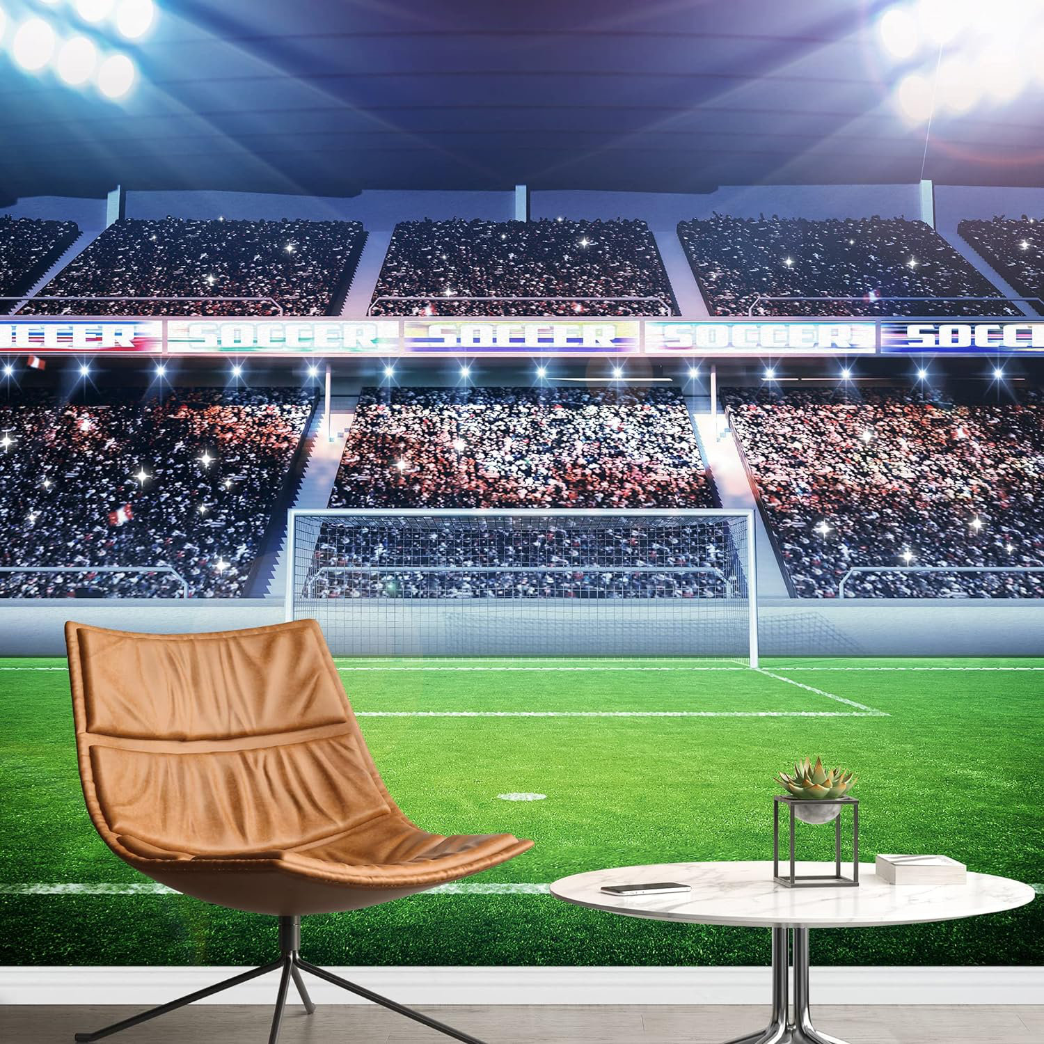 IDEA4WALL Neon Light Sky Crowd Soccer Stadium Sports Athlete ...