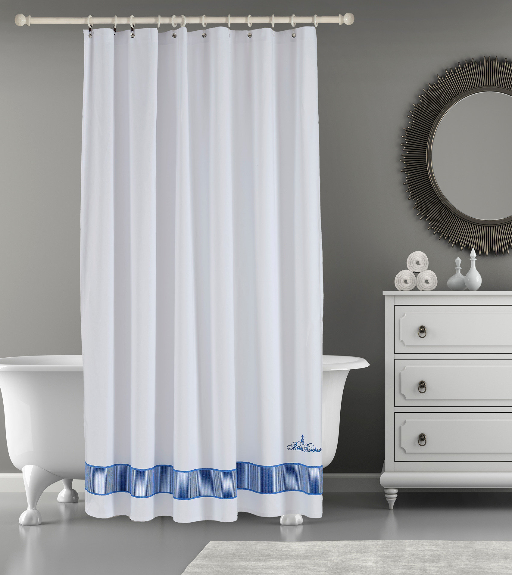 Brooks Brothers Solid Color Single Shower Curtain & Reviews | Wayfair