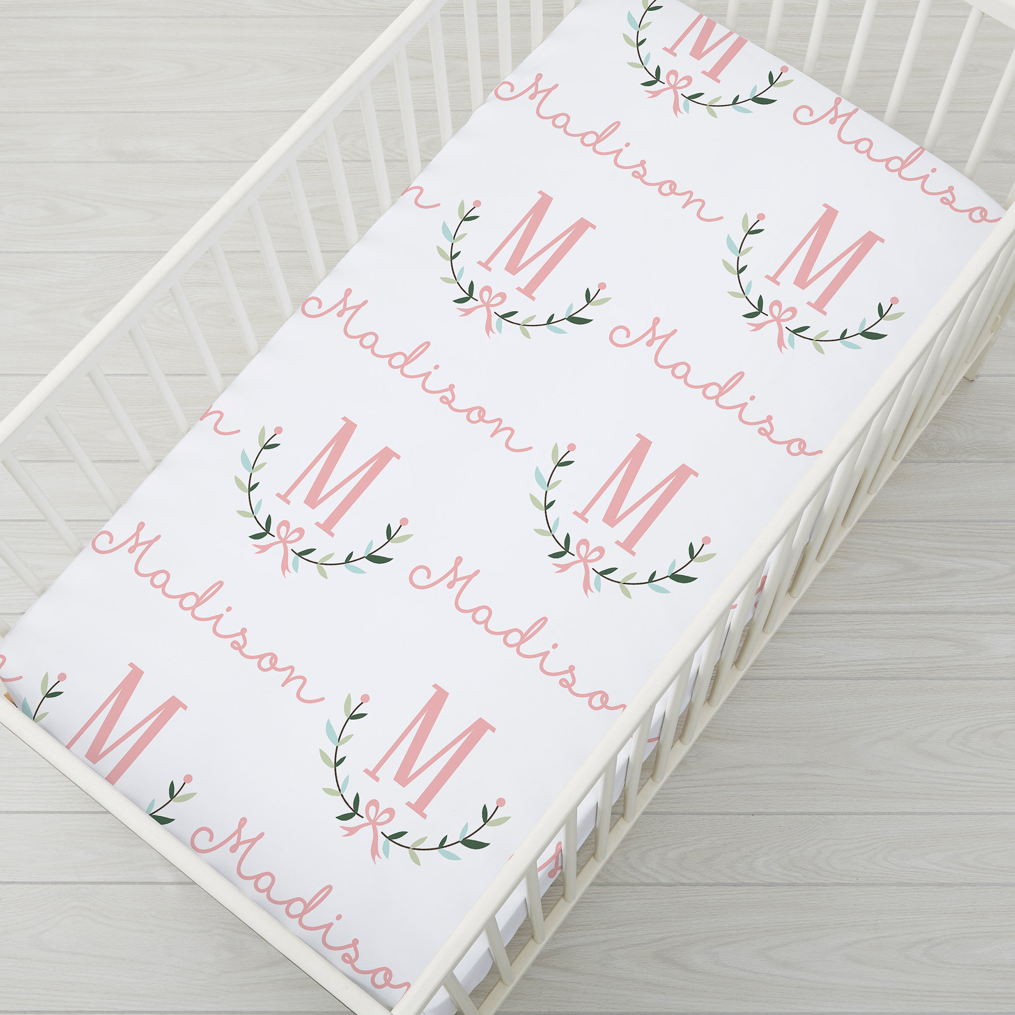 Personalization Mall Girly Chic Personalized Crib Sheet | Wayfair
