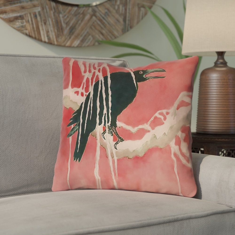 ArtVerse Montreal Crow and Willow Square Indoor Throw Pillow | Wayfair