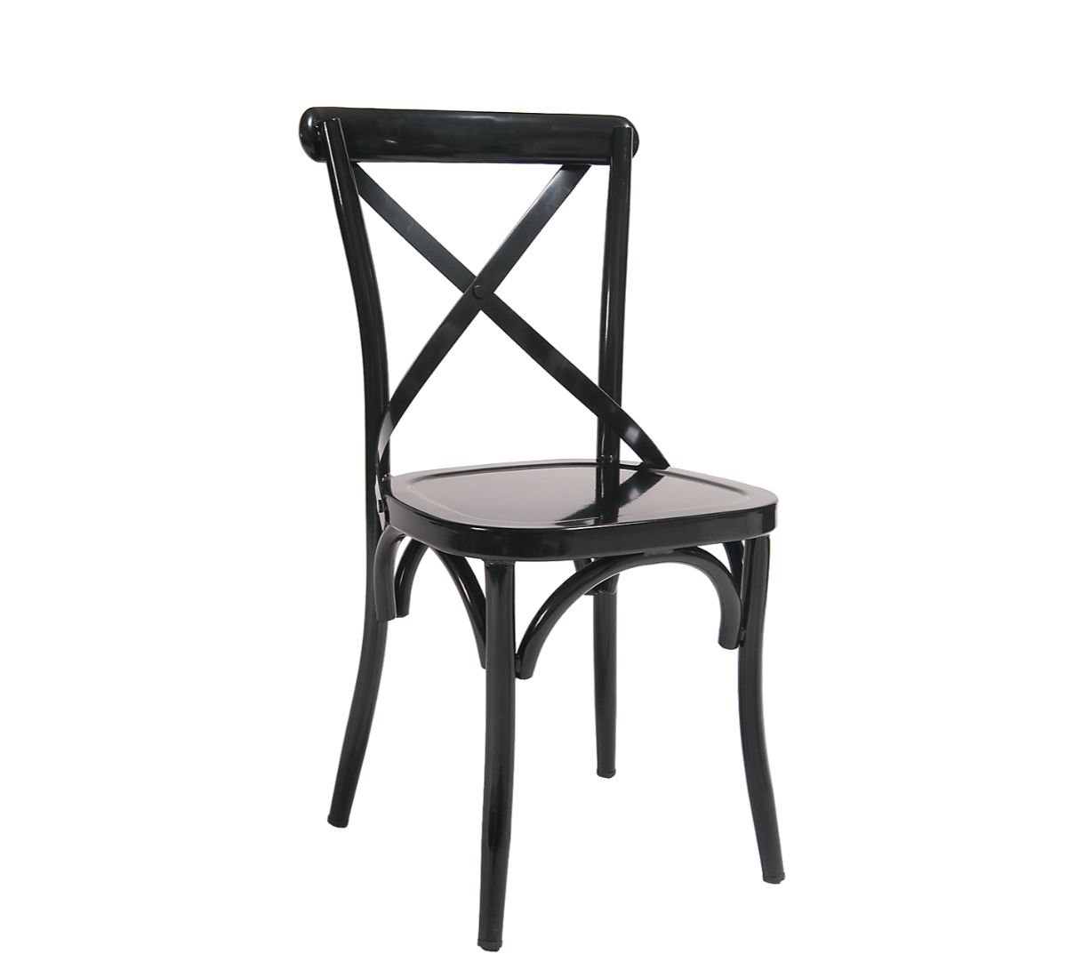 ERF, Inc. Metal Cross Back Side Chair in Black | Wayfair