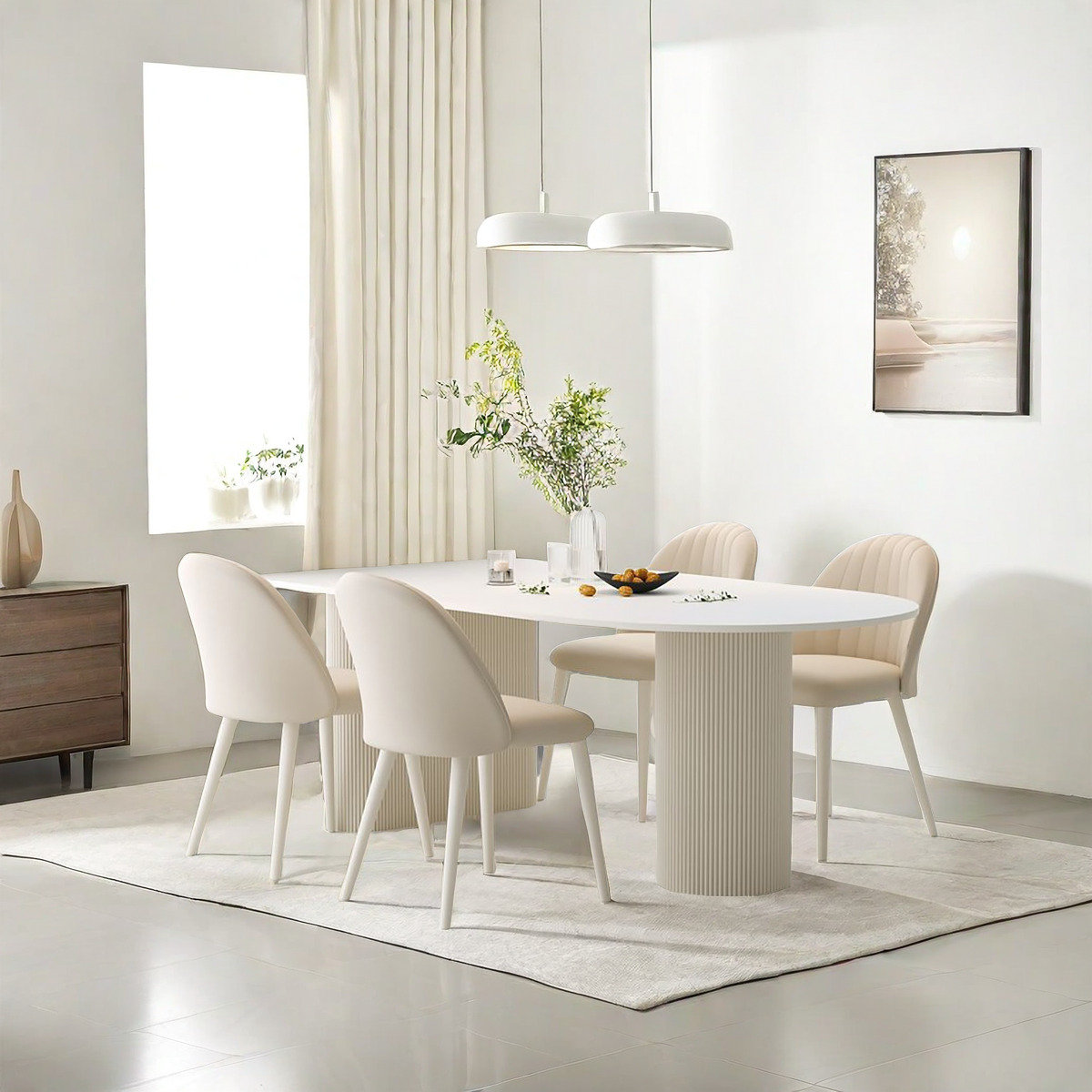 ASS Comfort Zone Minimalist Italian Marble Dining Table Free Form 31.5 ...