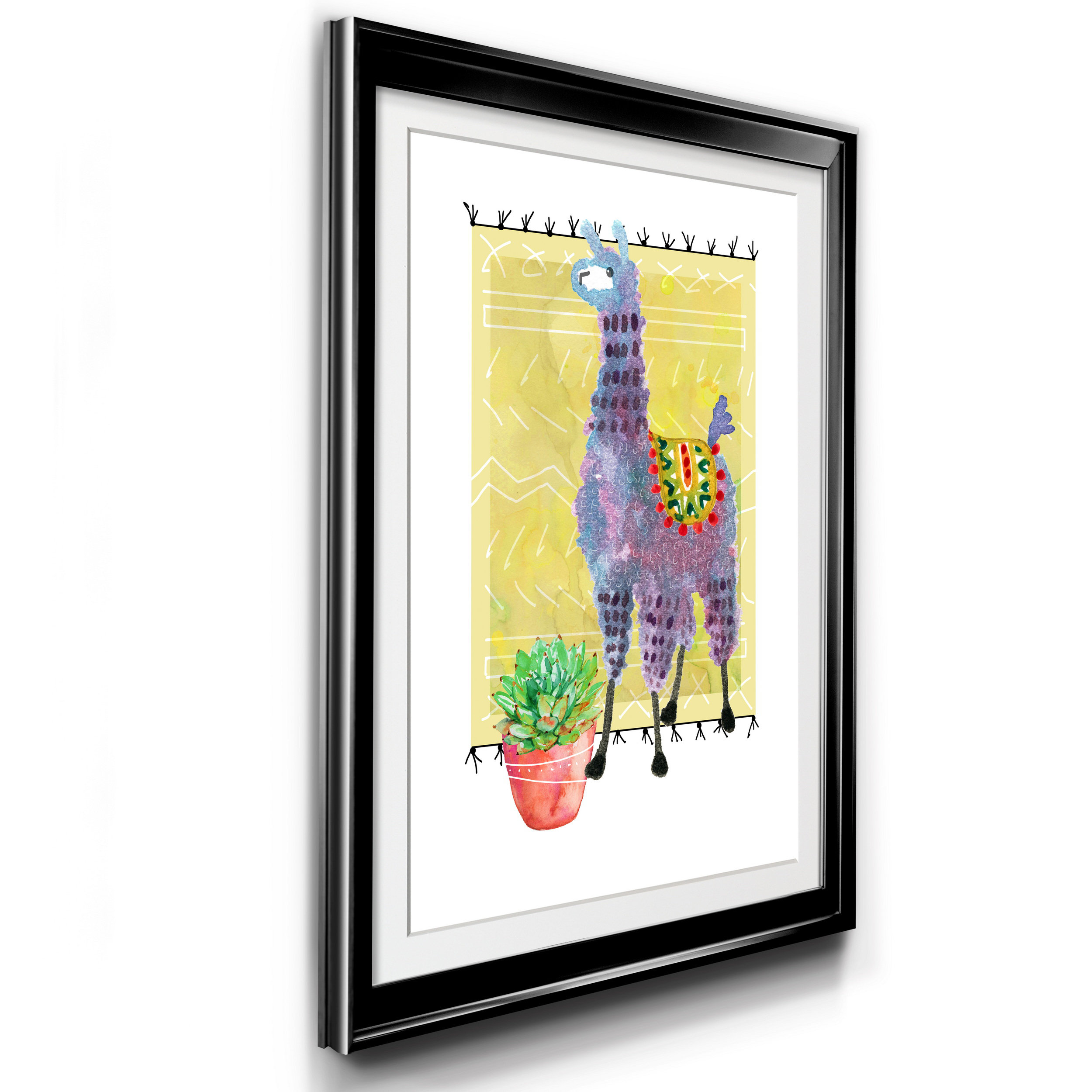 Indigo Safari Lovely Llama II - Picture Frame Painting Print on Paper ...