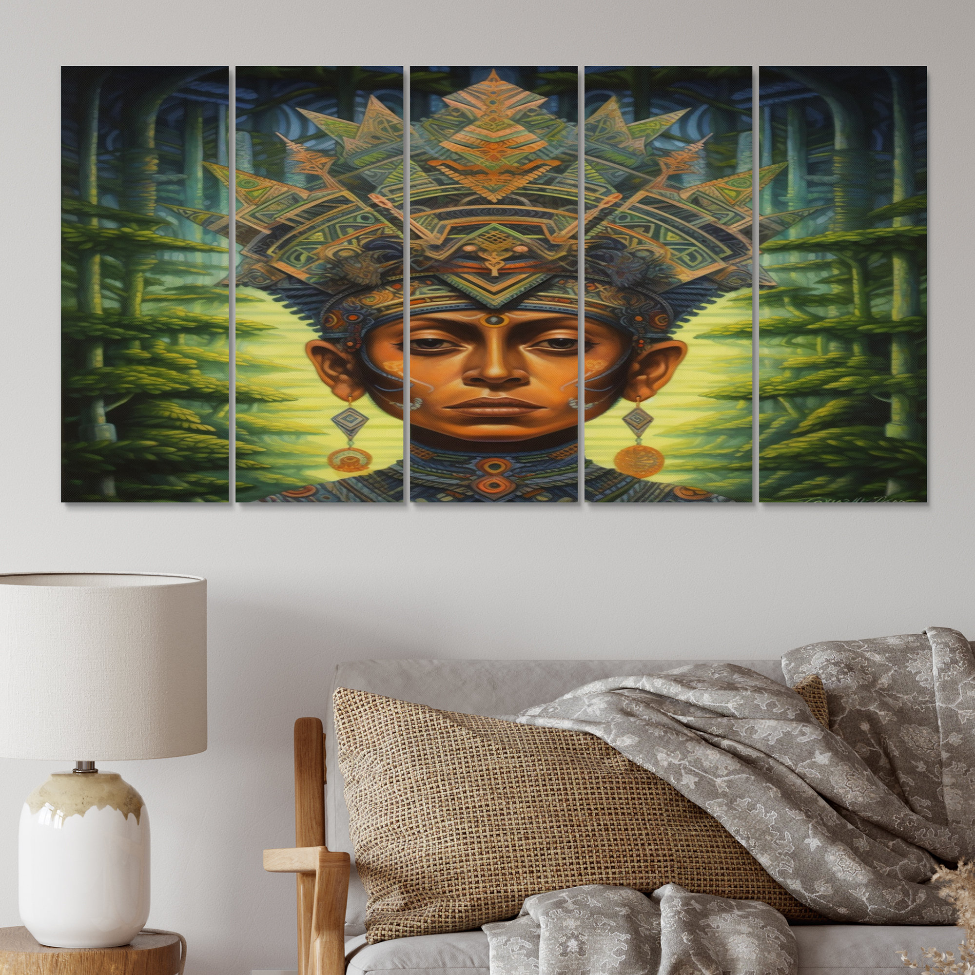 Bungalow Rose Indigenous Shaman Amazon Wisdom - Folk Religion Wall Art ...