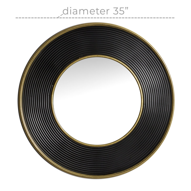 CosmoLiving by Cosmopolitan Large Gold And Black Metal Rimmed Wall ...