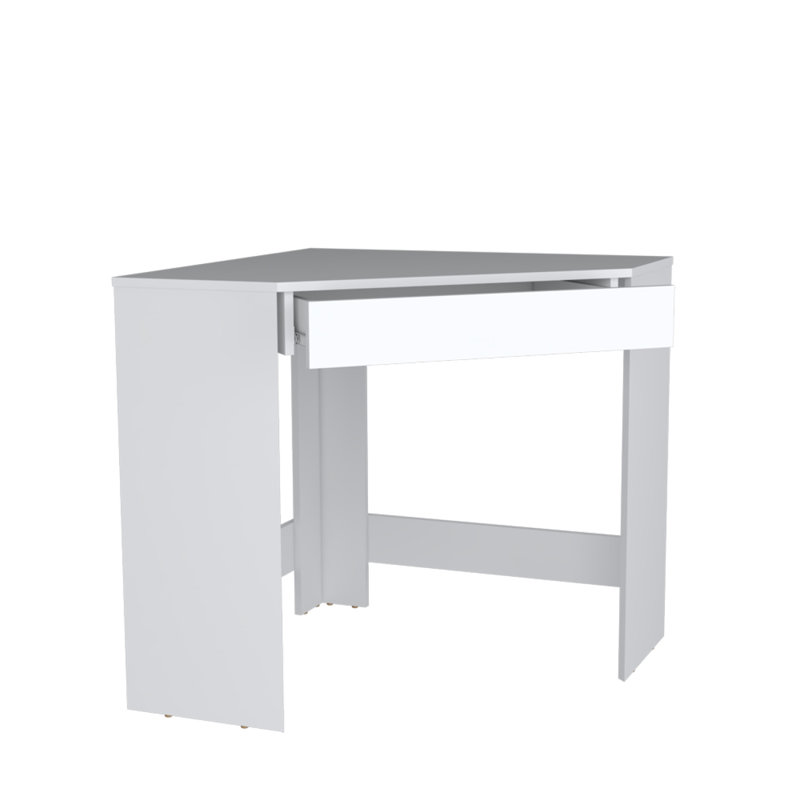 HomeRoots 30" White Wood Corner Computer Desk | Wayfair