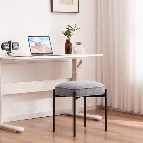 Ebern Designs Romere Vanity Stool Fabric Upholstered Accent Stool ...