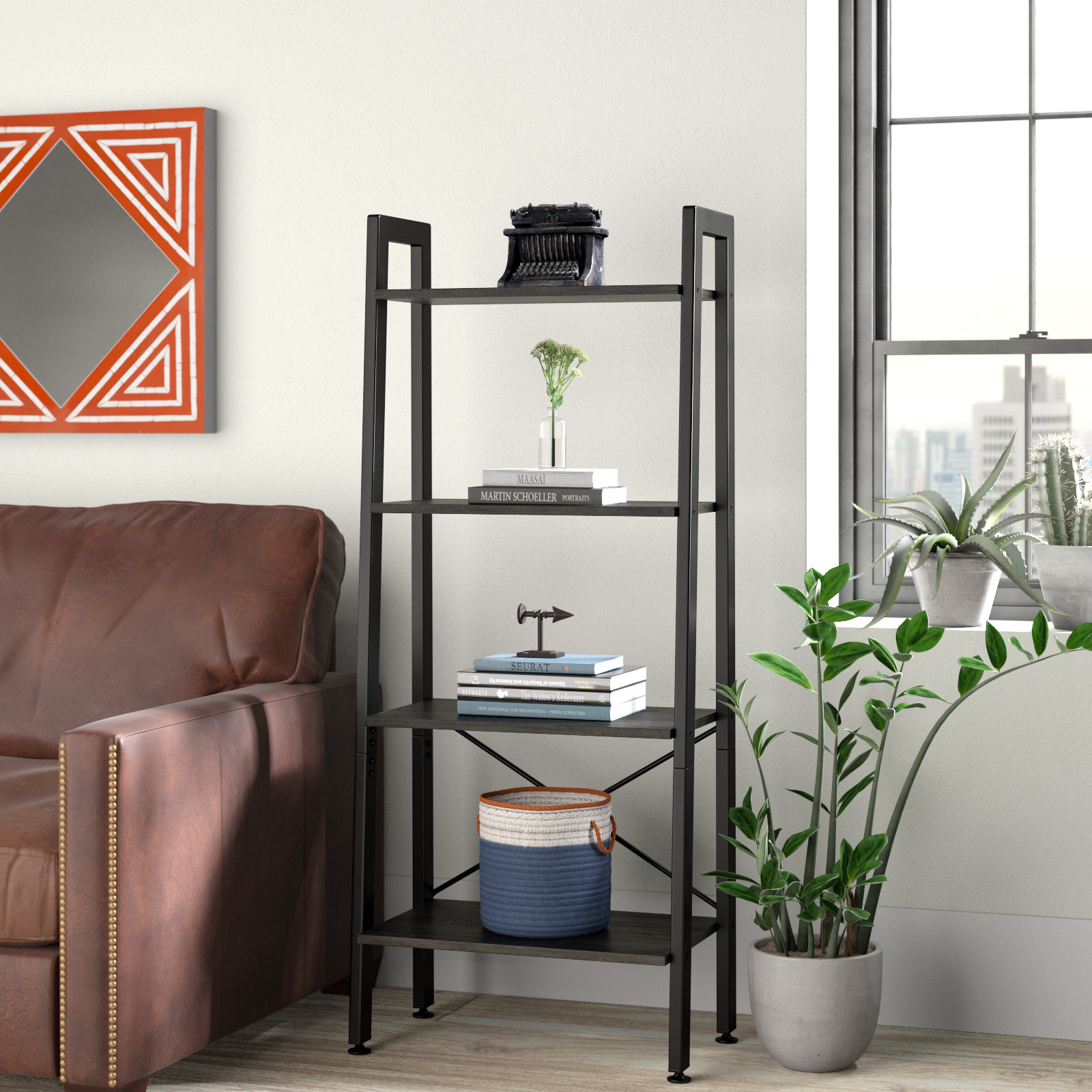 Trent Austin Design® Poff 54.5" H x 22" W Ladder Bookcase | Wayfair