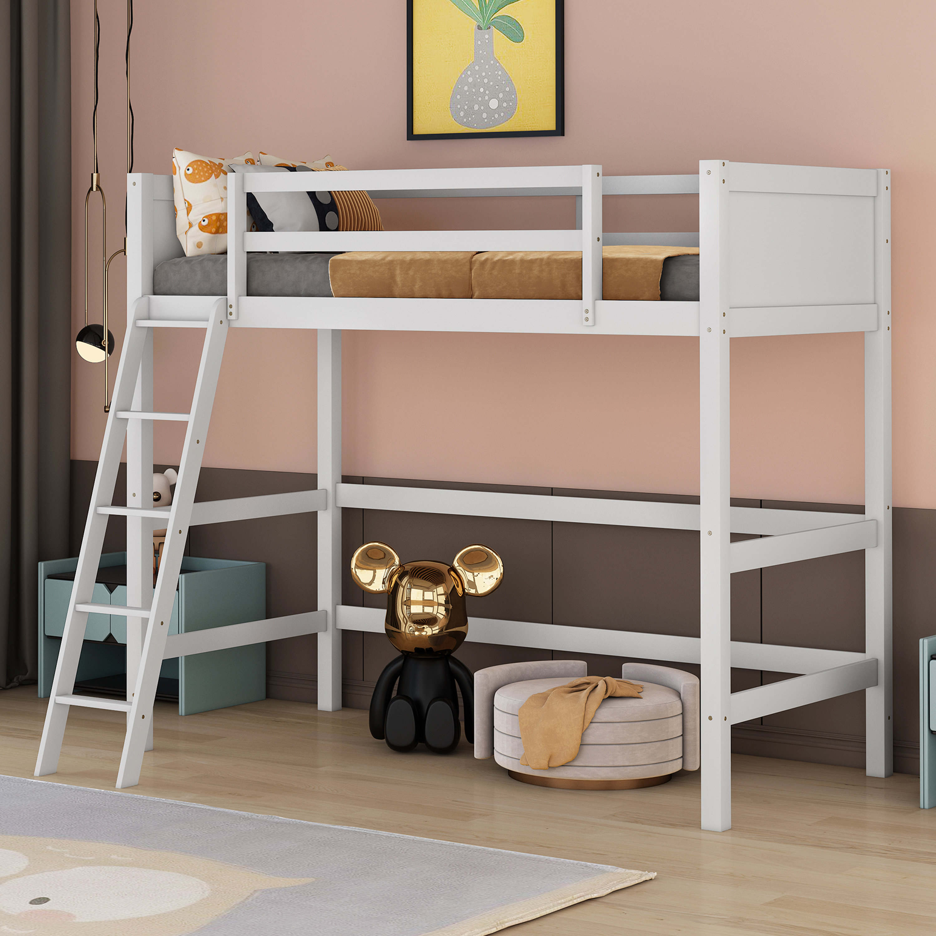 Harriet Bee Ettorina Twin Solid Wood Loft Bed by Harriet Bee | Wayfair