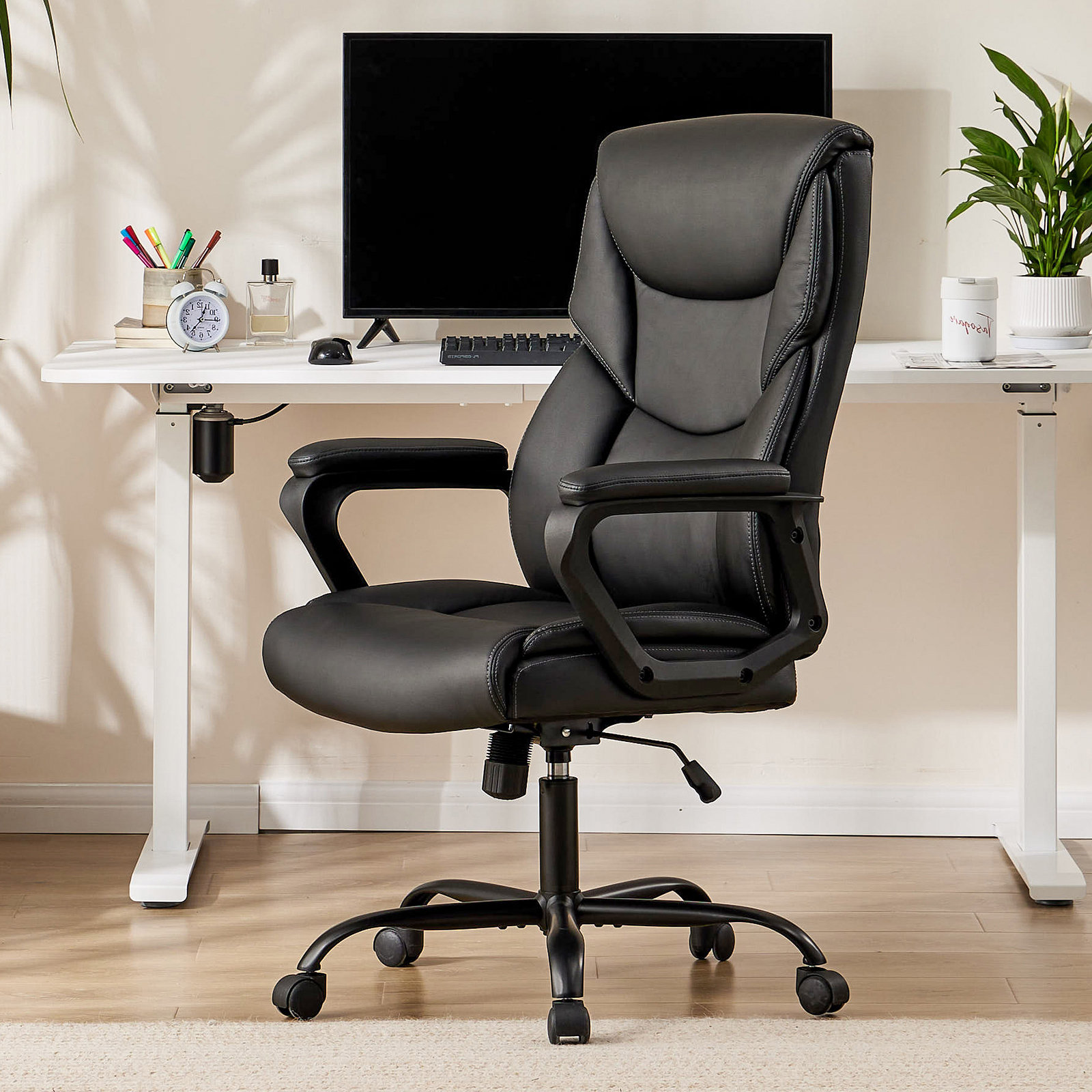 Latitude Run® Jakorey Vegan Leather Computer Executive Chair with ...
