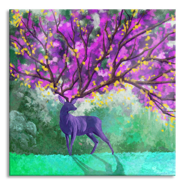 Union Rustic Imaginative Deer With Tree Antlers - No Frame Print on ...