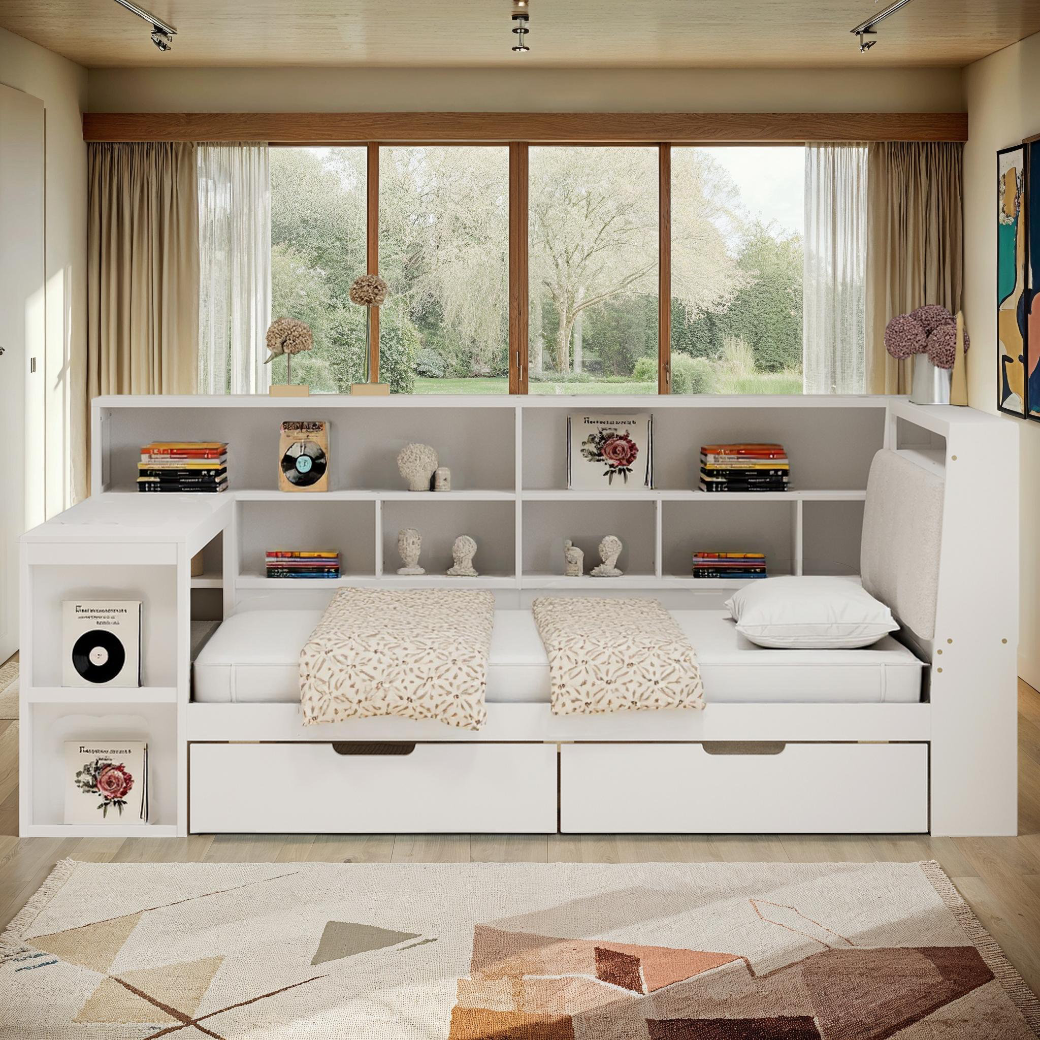 Red Barrel Studio® Romantic Retreat Corner Daybed with Dreamy RGB ...