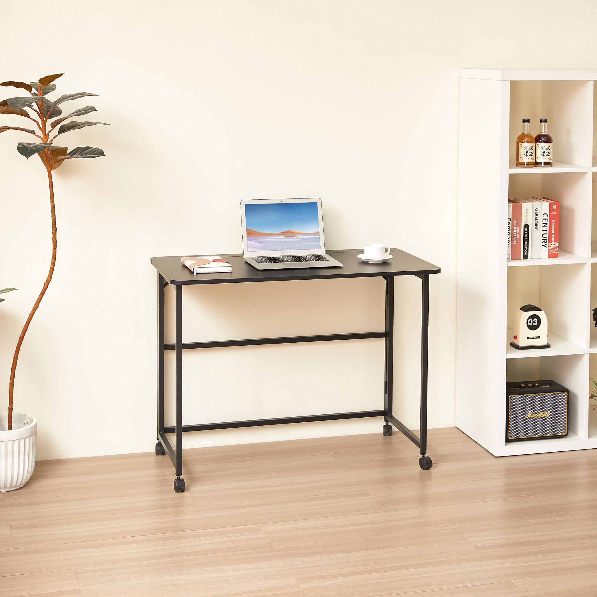 Ebern Designs Compact Folding Desk Mdf Iron Modern Home Office ...