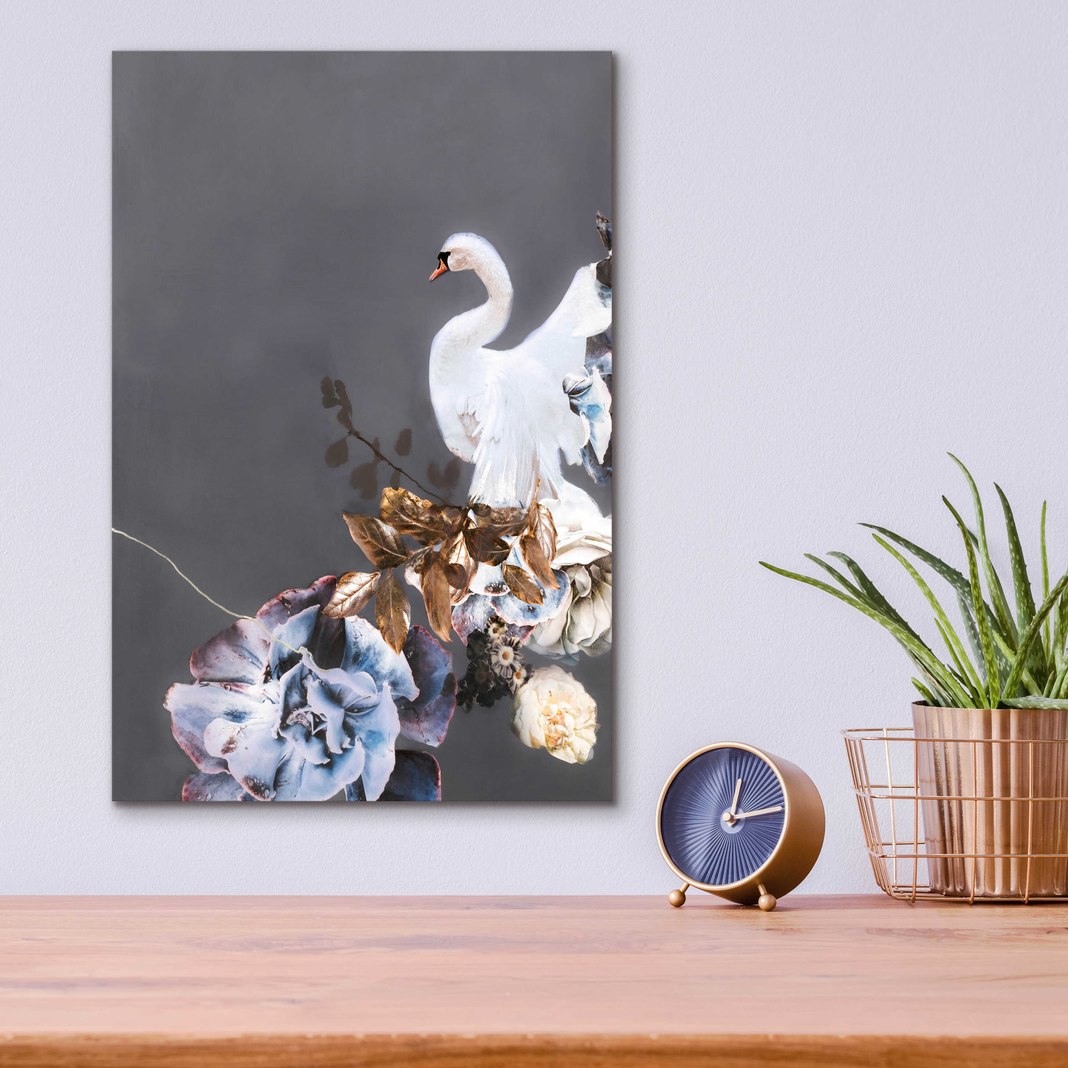 Red Barrel Studio Swan Gold 2 by Design Fabrikken - Unframed Print ...