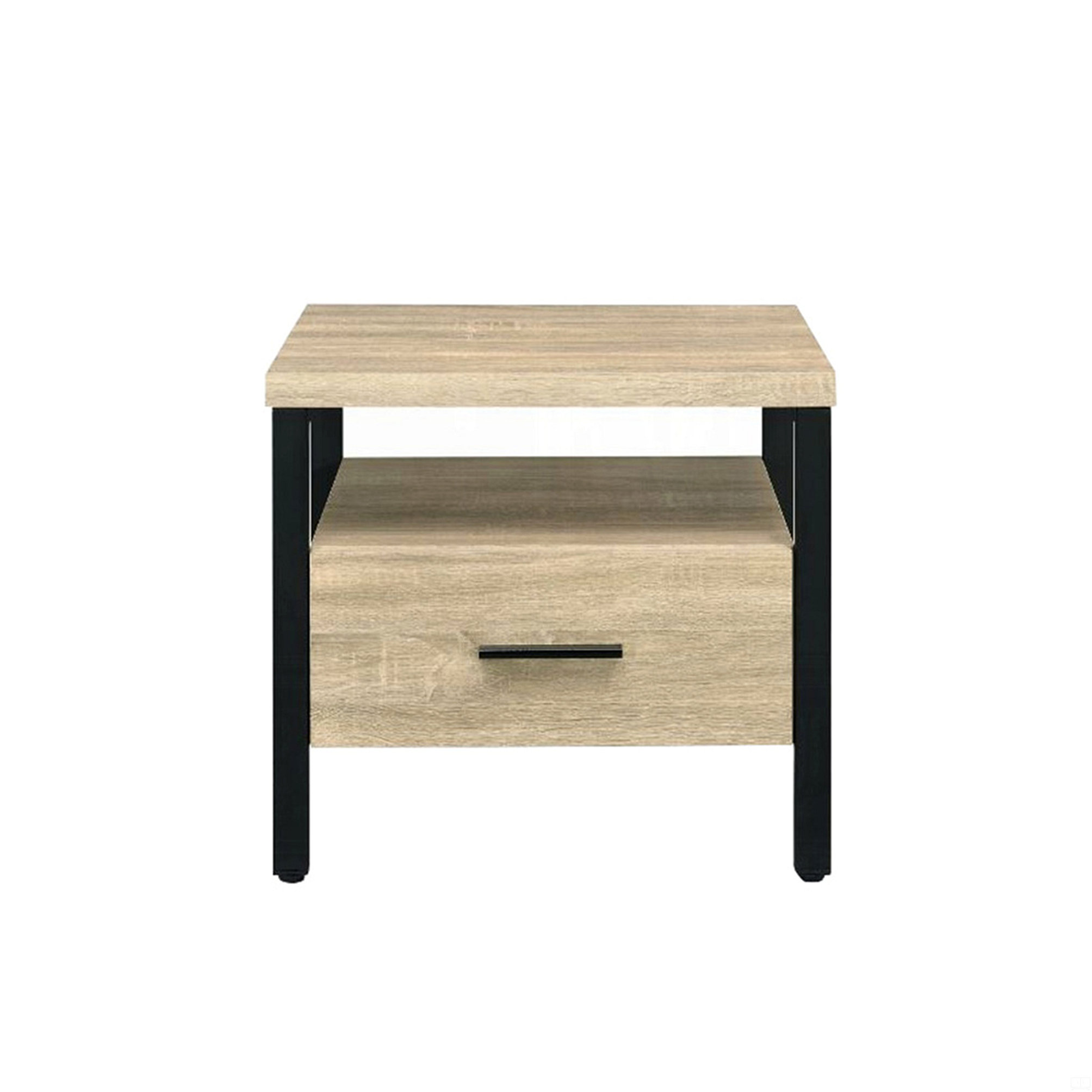 17 Stories One Drawer Nightstand With 1 Tier Shelf | Wayfair