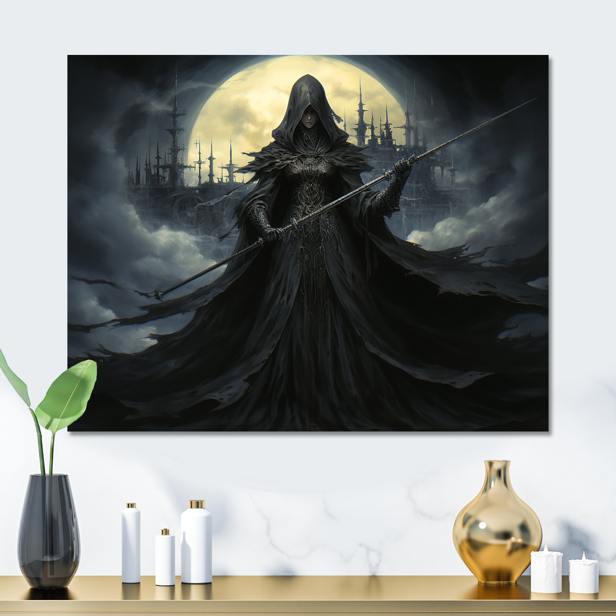Lark Manor™ Enchanting Charcoal Witches I - Witches Metal Wall Art ...