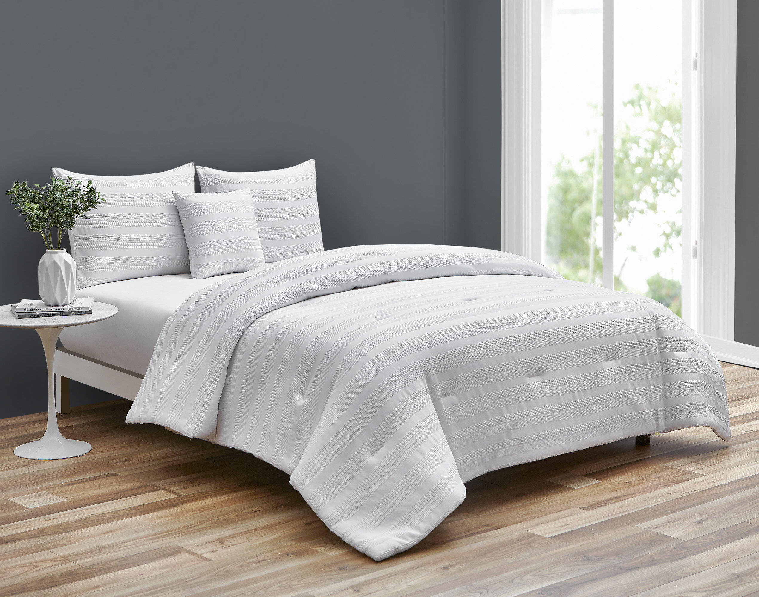 Beco Home Waffle 4 Piece Waffle Microfiber Comforter Set | Wayfair