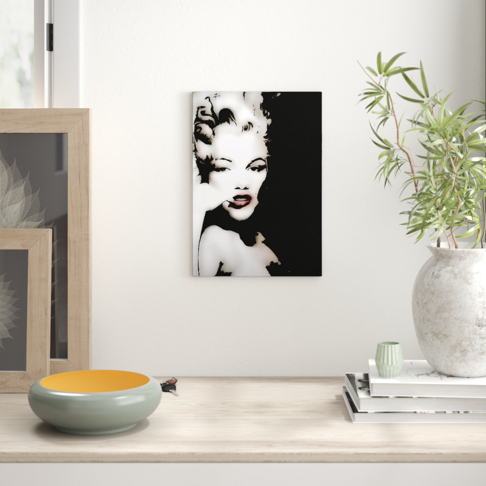 East Urban Home Marilyn Monroe Red Lips - Wrapped Canvas Photograph ...