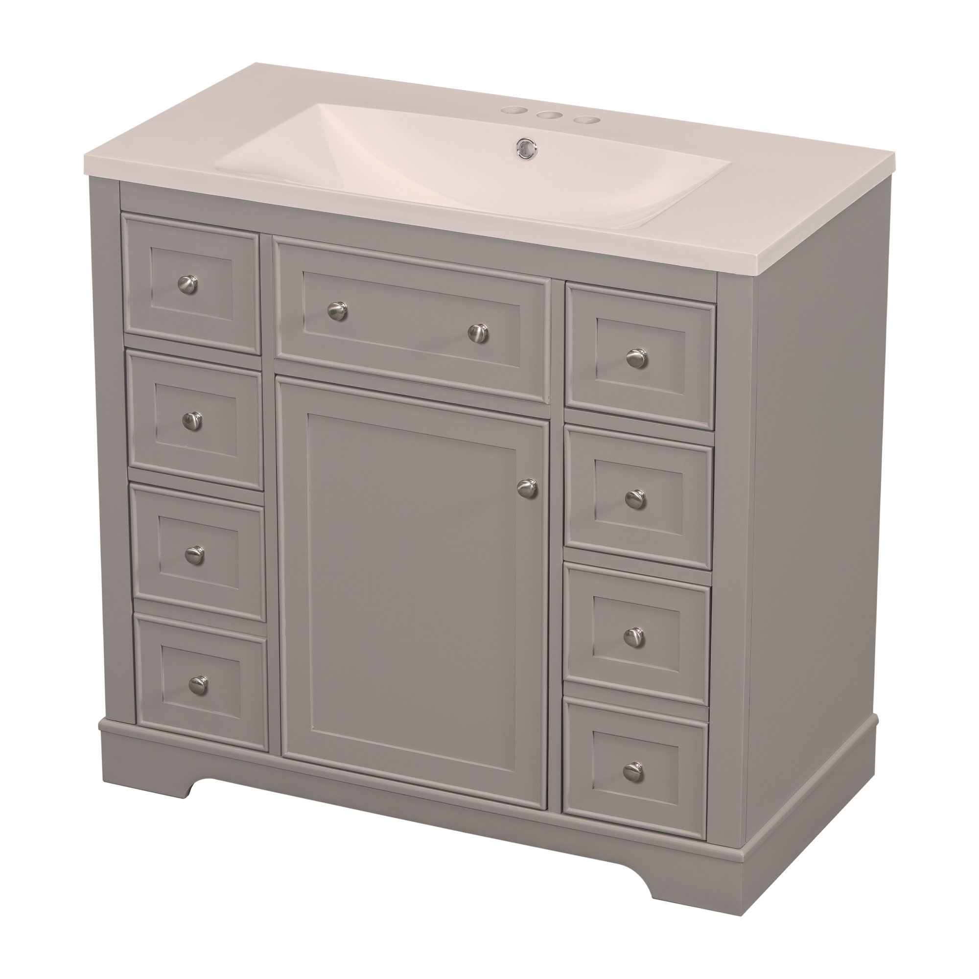 Winston Porter 36" Bathroom Vanity with Sink Combo, One Cabinet and Six ...