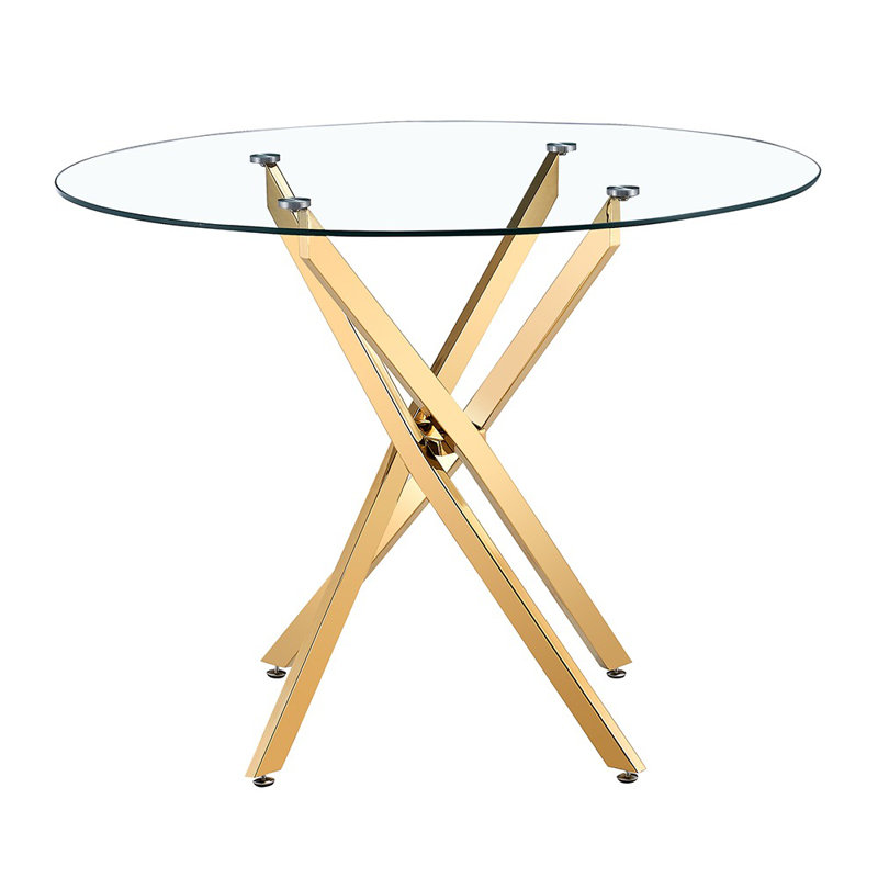 Everly Quinn 36" Round Glass Dining Table | Wayfair