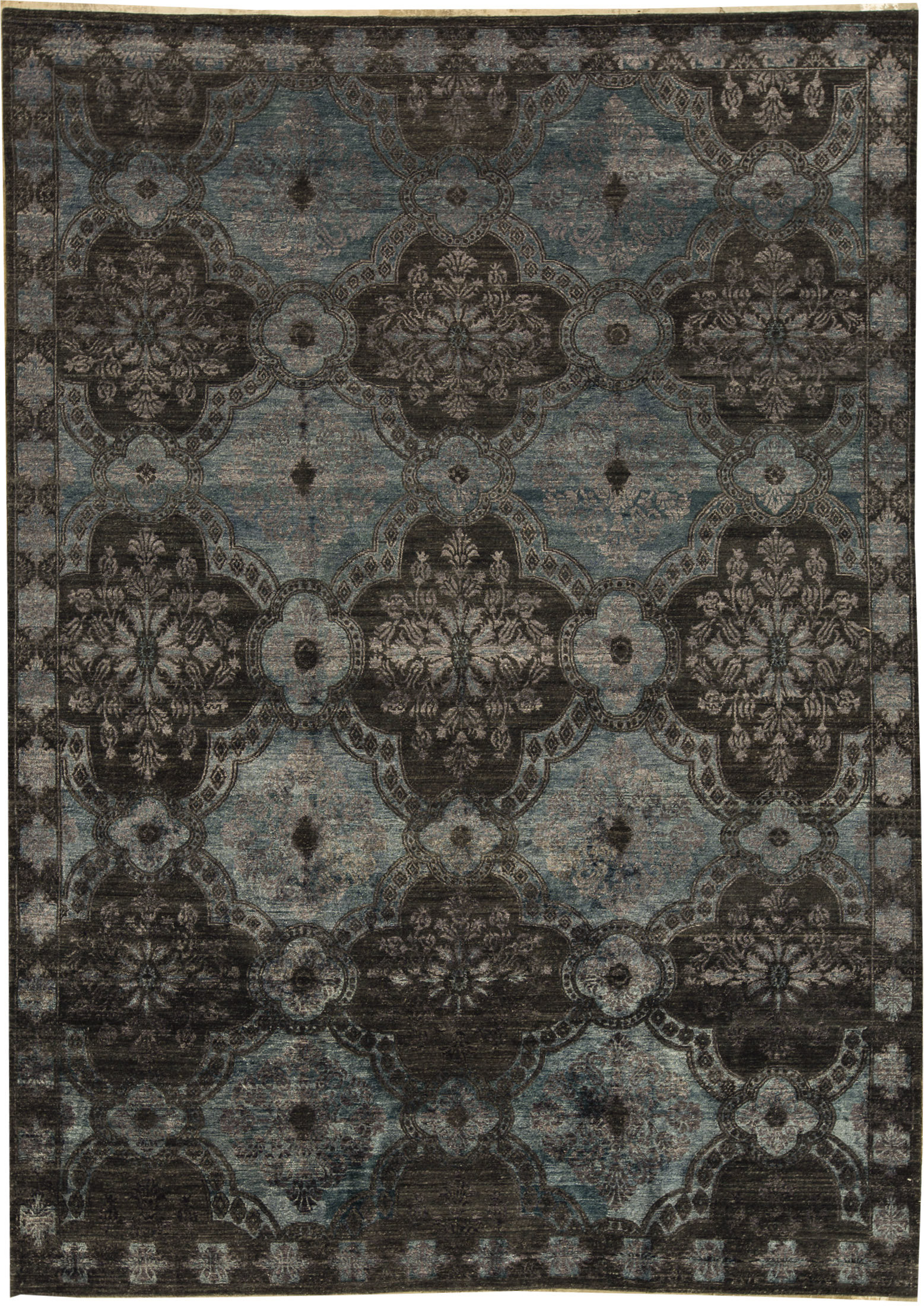 Bokara Rug Co., Inc. Hand-Knotted High-Quality Blue and Black Area Rug ...