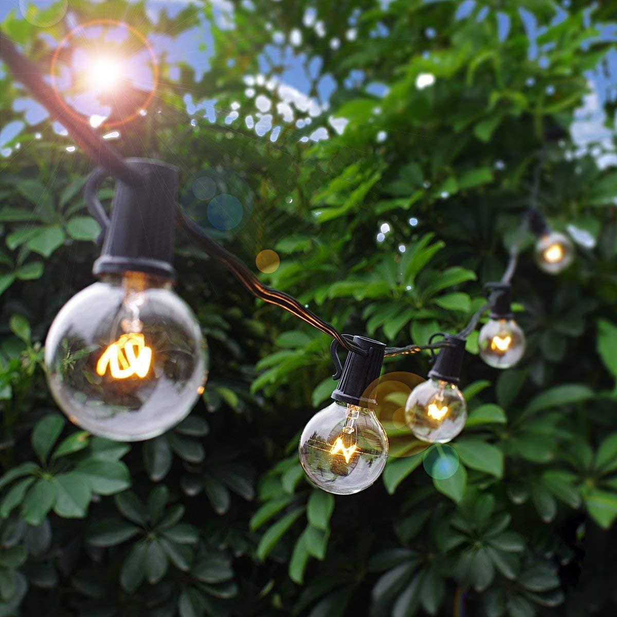 YI LIGHTING LED 25ft 25-Bulb Outdoor Globe String Light with 5W G40 ...