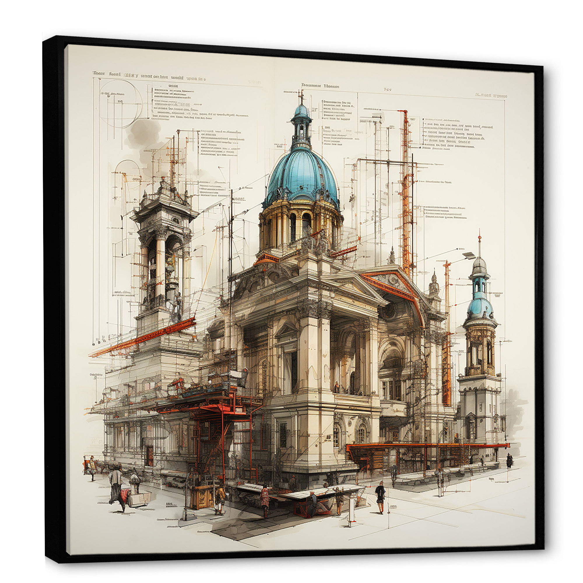 Winston Porter Analytic Drawing Of A Bank - Buildings Canvas Prints ...
