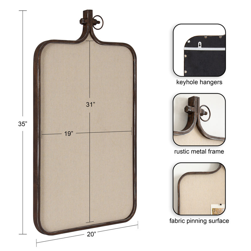 Red Barrel Studio® Yitro Metal Framed Fabric Pinboard 20X35 Bronze ...