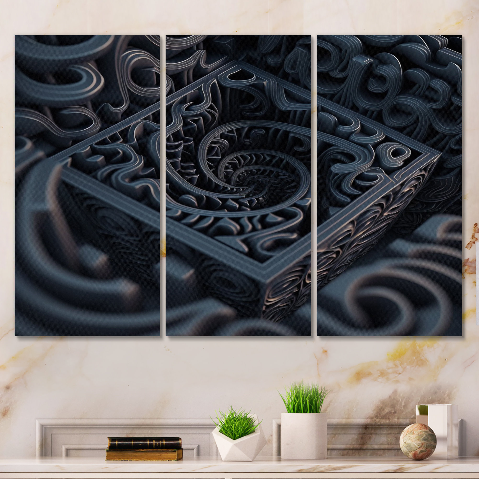 Latitude Run® Through The Rabbit Hole Blue Labyrinth - Modern Geometric ...