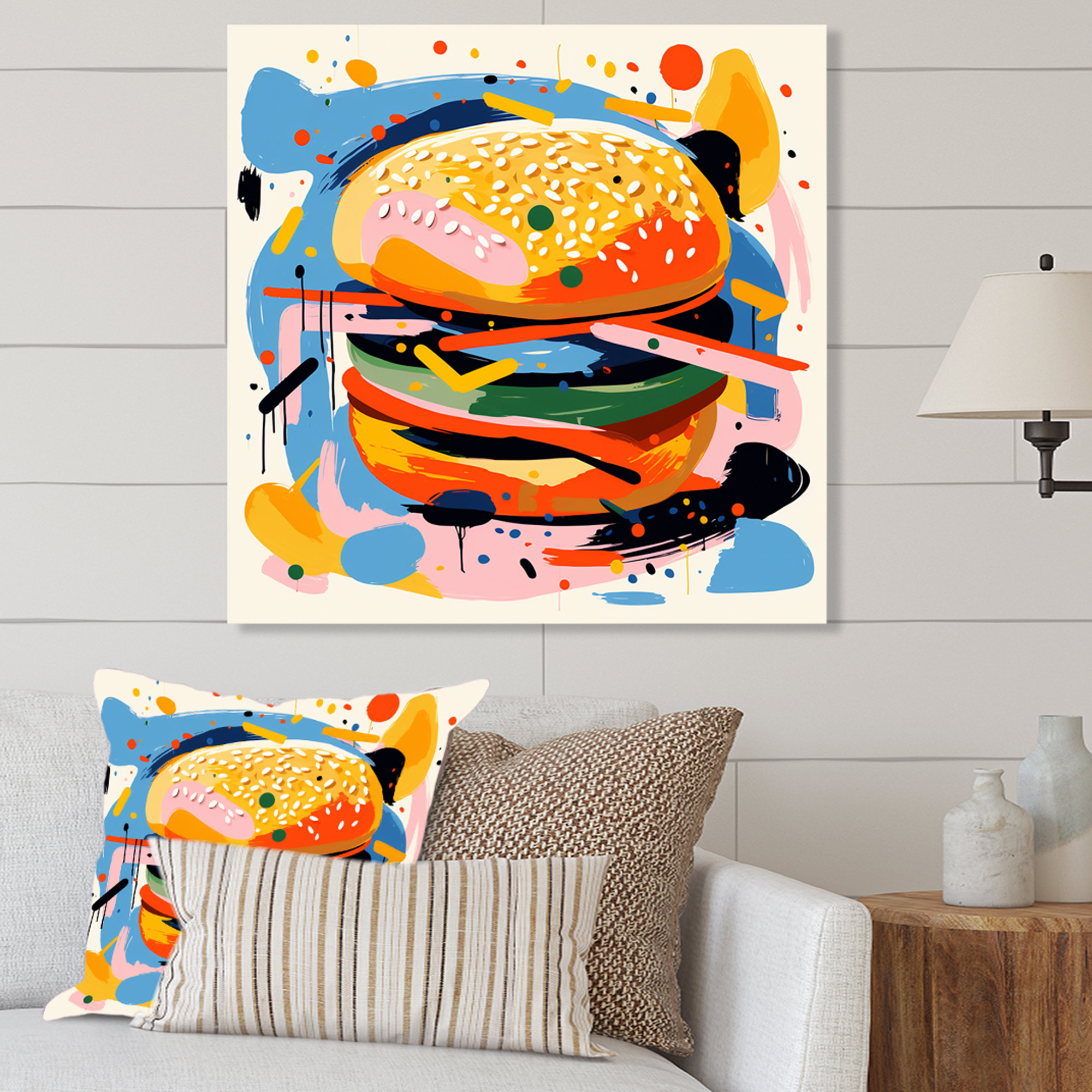 Ivy Bronx Pop Art Hamburger Brilliance VI - Food Metal Wall Art | Wayfair