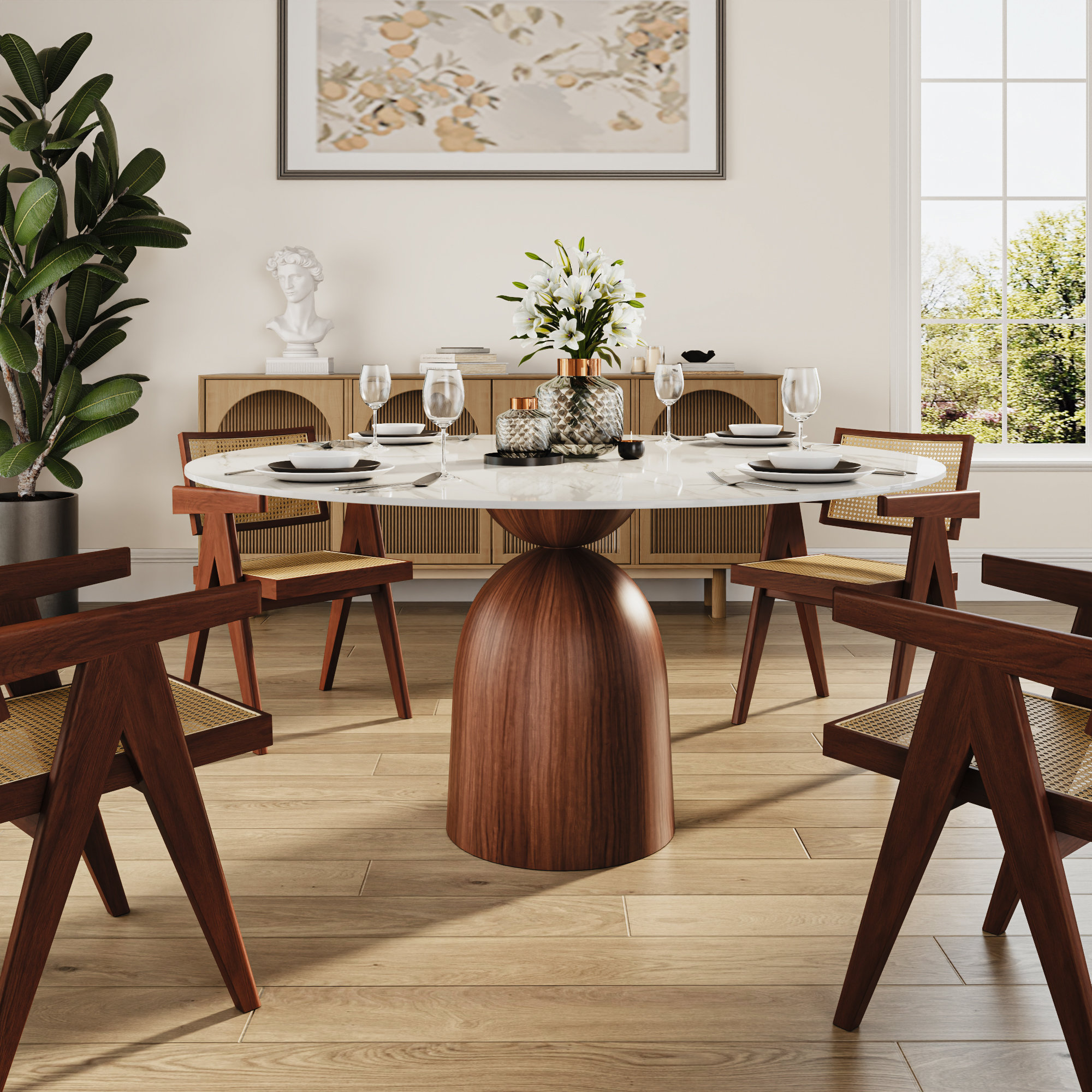 Orren Ellis Daevian Round Dining Table - Wayfair Canada