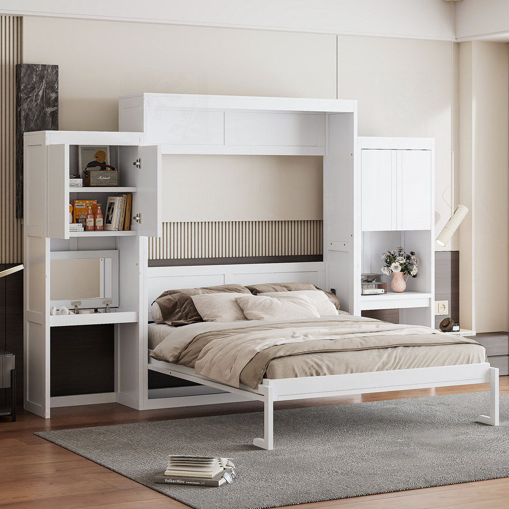 Hokku Designs Versatile Murphy Bed with Integrated Desk and Cabinets ...