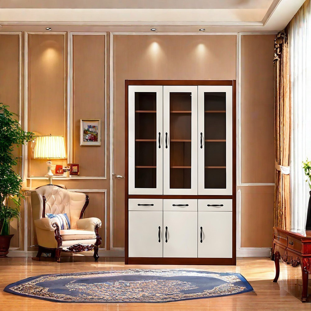 Parttlion Simple solid wood bookcase with glass door | Wayfair