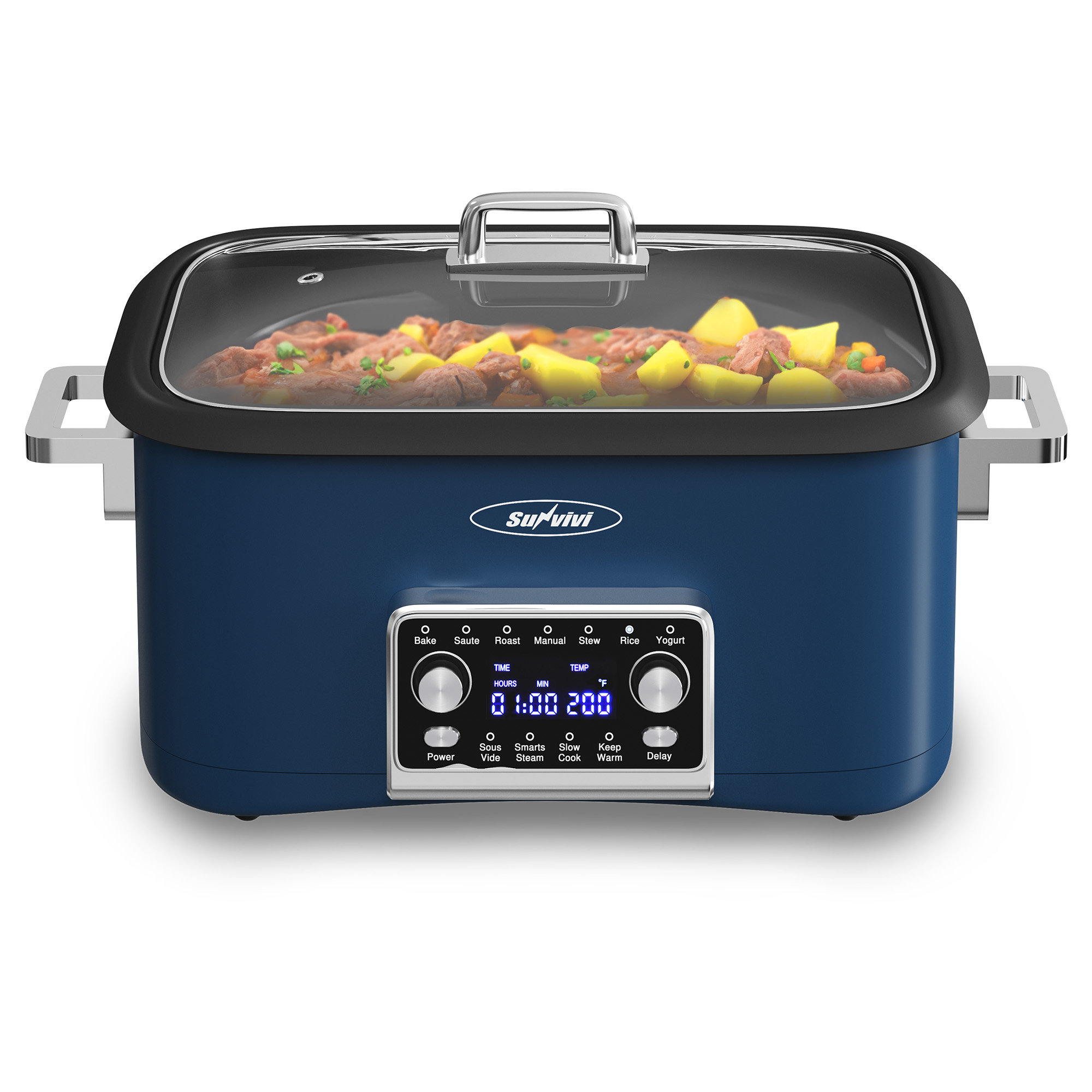 Green4ever 12-In-1 Digital Programmable Slow Cooker, 8 Quart Multi ...