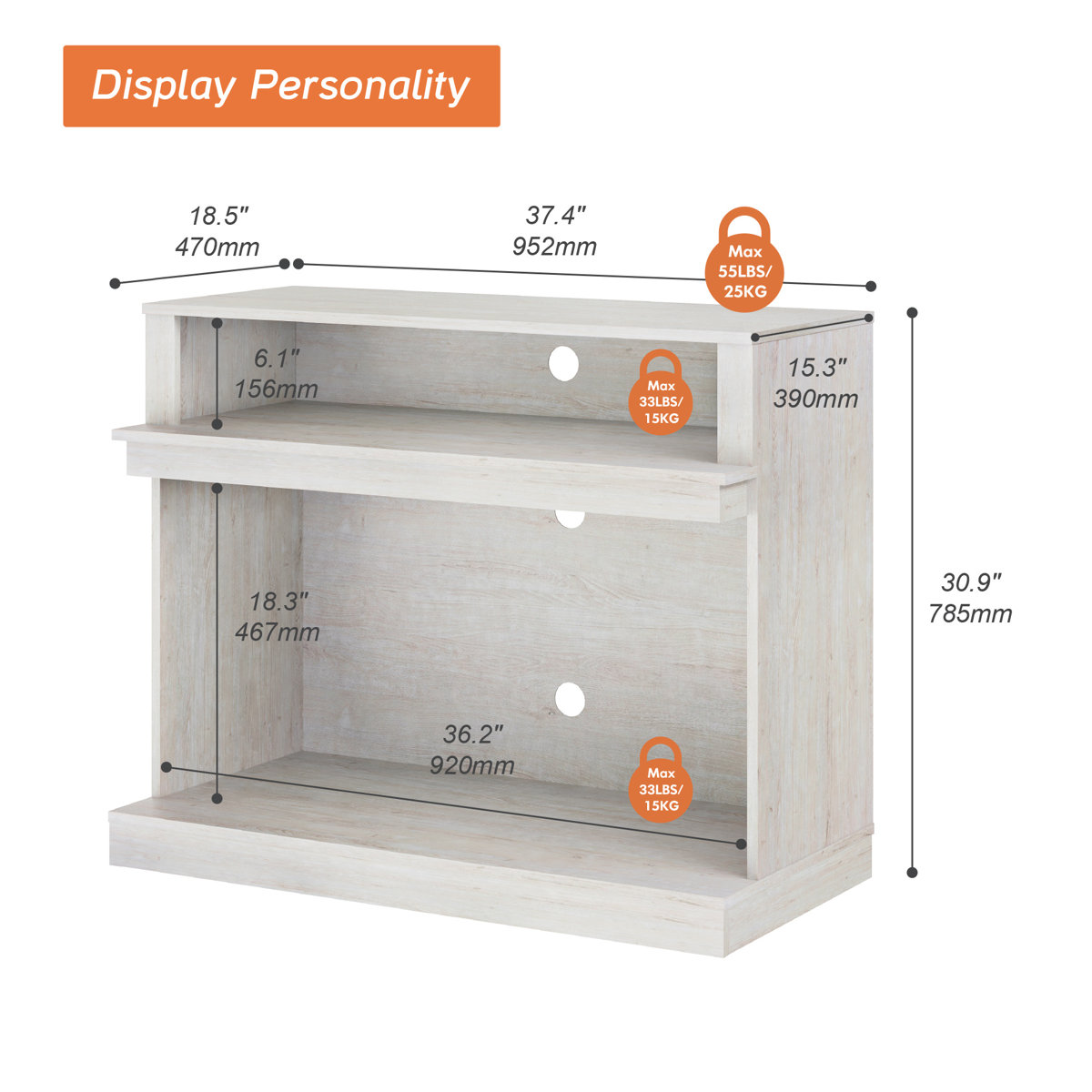 Ivy Bronx Farmhouse TV Stand For 45 Inch TV With Blue LED Light | Wayfair