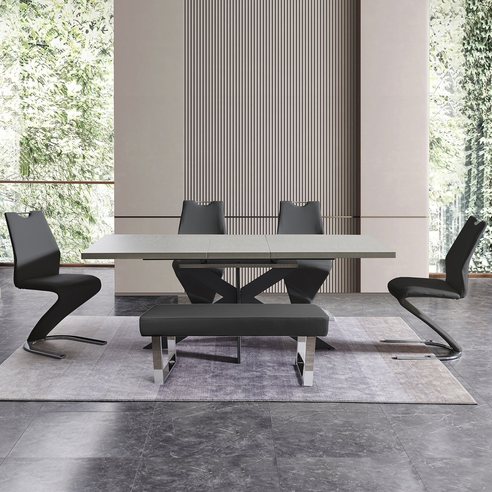 Orren Ellis Cemal Modern Faux Leather Ottomans Bench with 'Z' Leg ...