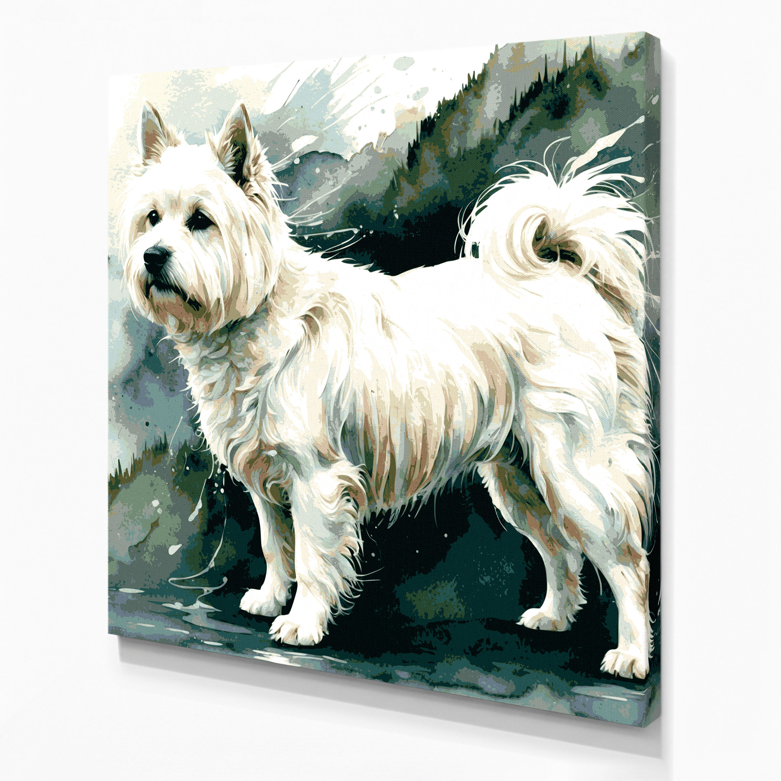 Latitude Run® Dogs Kishu Ken Beige Canvas Wall Art | Wayfair