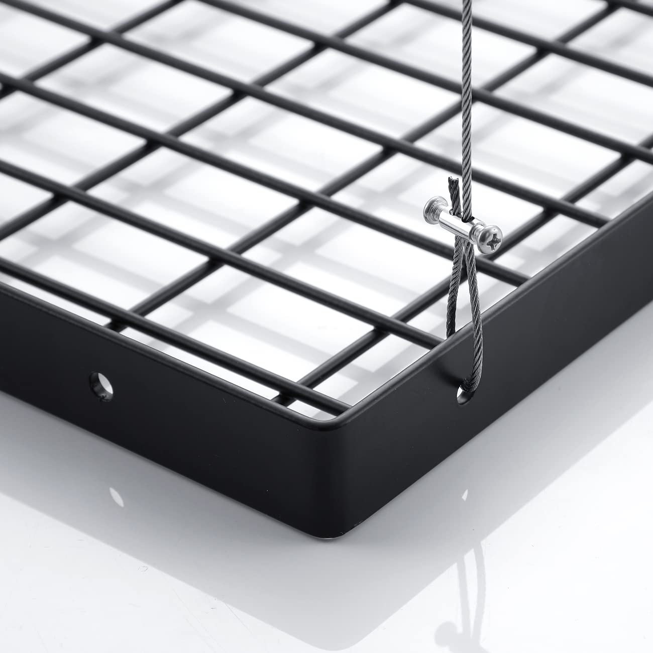 Prep & Savour Ceiling Mounted Pot Rack Square Grid Kitchen Pot And Pan ...