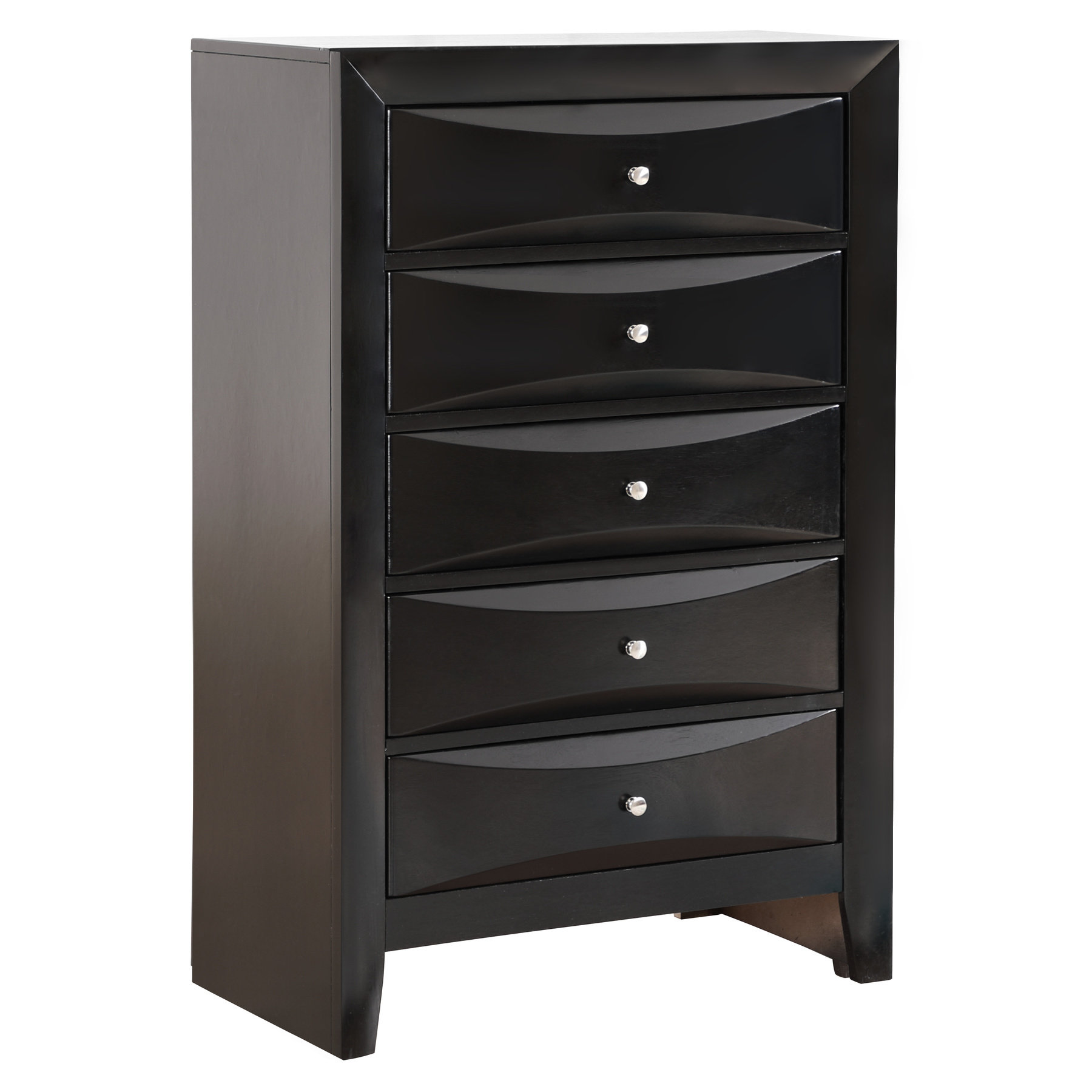 Red Barrel Studio® Black Bedroom Furniture Chest - Molded Resin Beveled ...