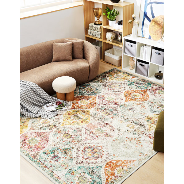 Bungalow Rose Rectangle Marquavious Moroccan Machine Woven Polyester ...