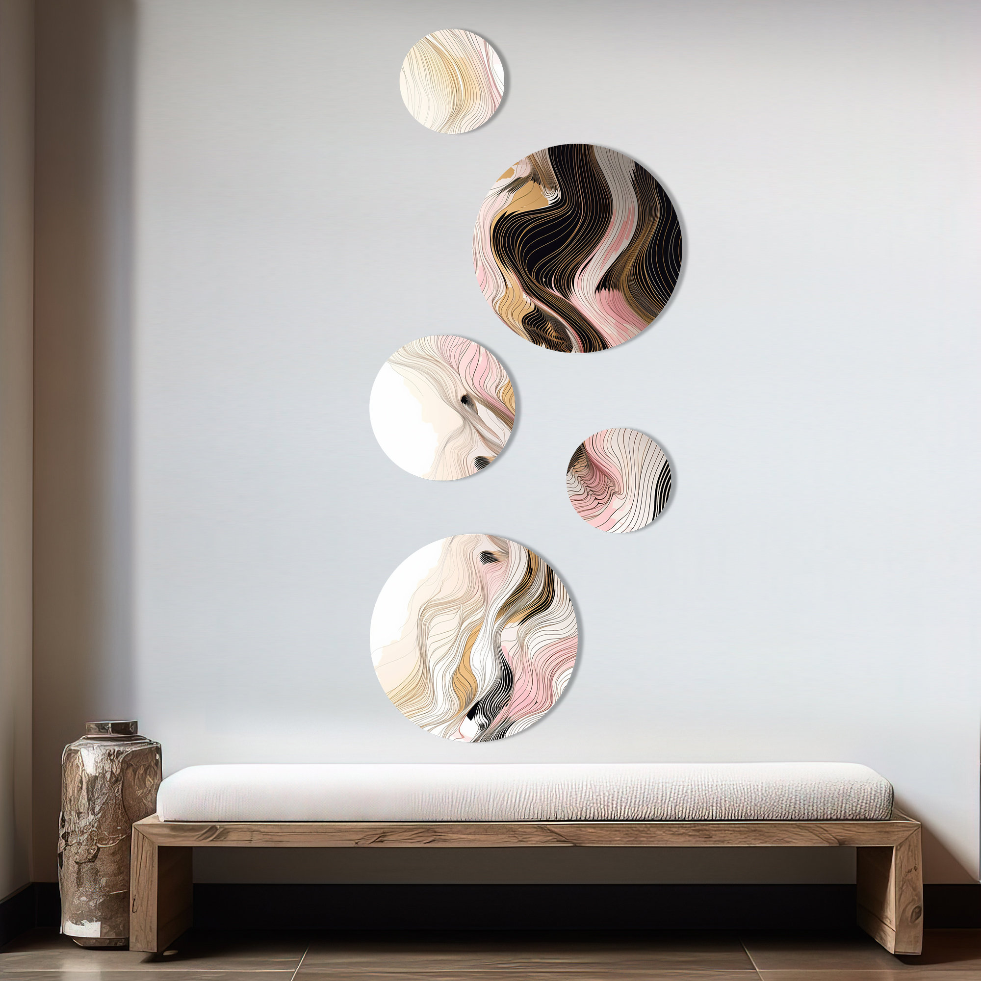 Design Art 5 Exploring Abstracted Lines V Wall Decor Set | Wayfair