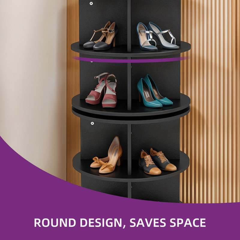 Latitude Run® Freestanding 6 Tier 360°Rotating Shoe Rack Tower ...