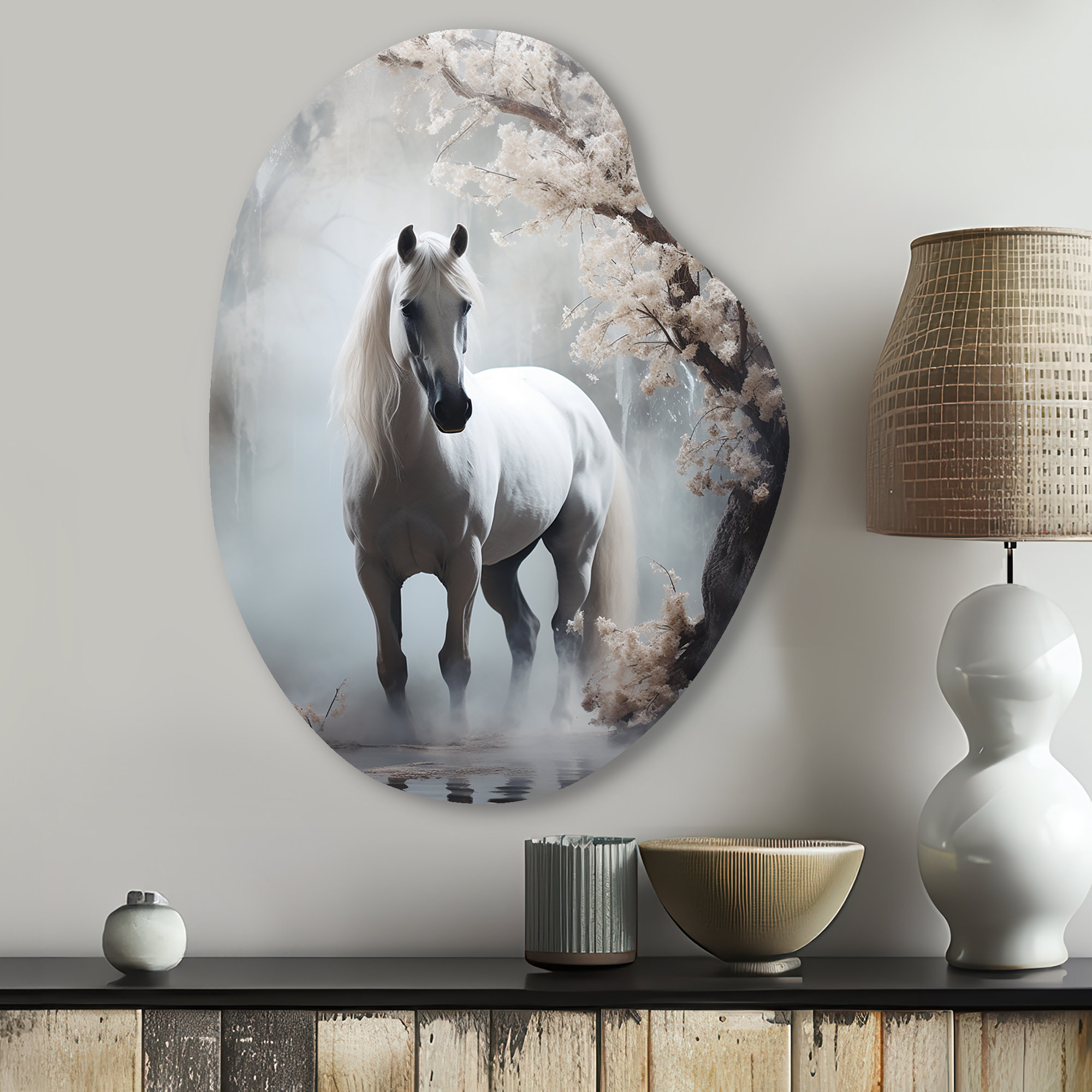 August Grove Drayven - Horse Pear Shape Irregular Metal Wall Decor ...