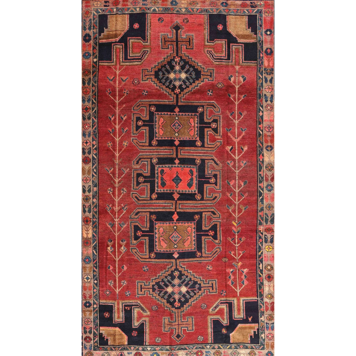 Bungalow Rose Southwestern Red/Black/Brown Area Rug | Wayfair