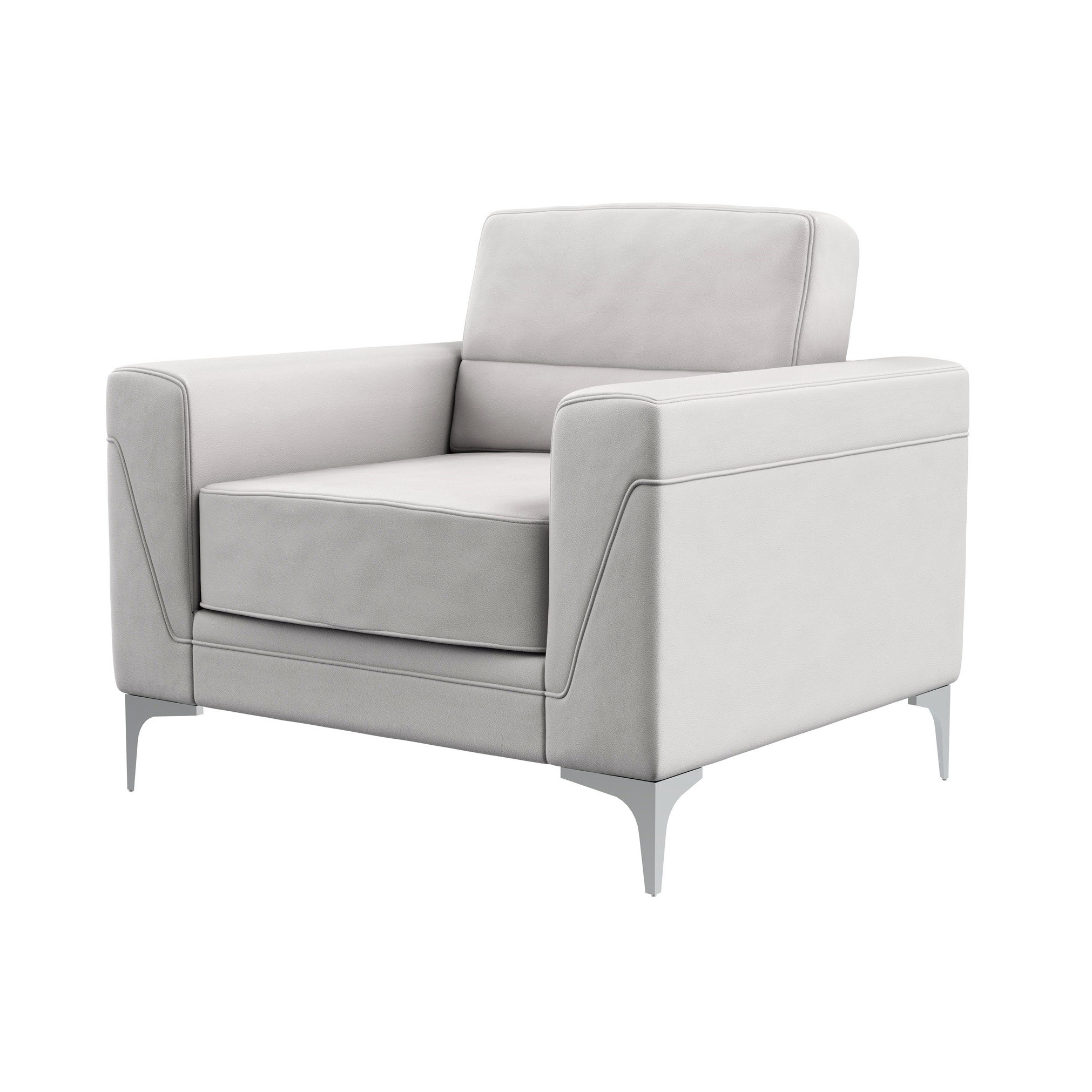 Latitude Run® Glinnie Light Grey Chair with Tapered Metal Legs for ...
