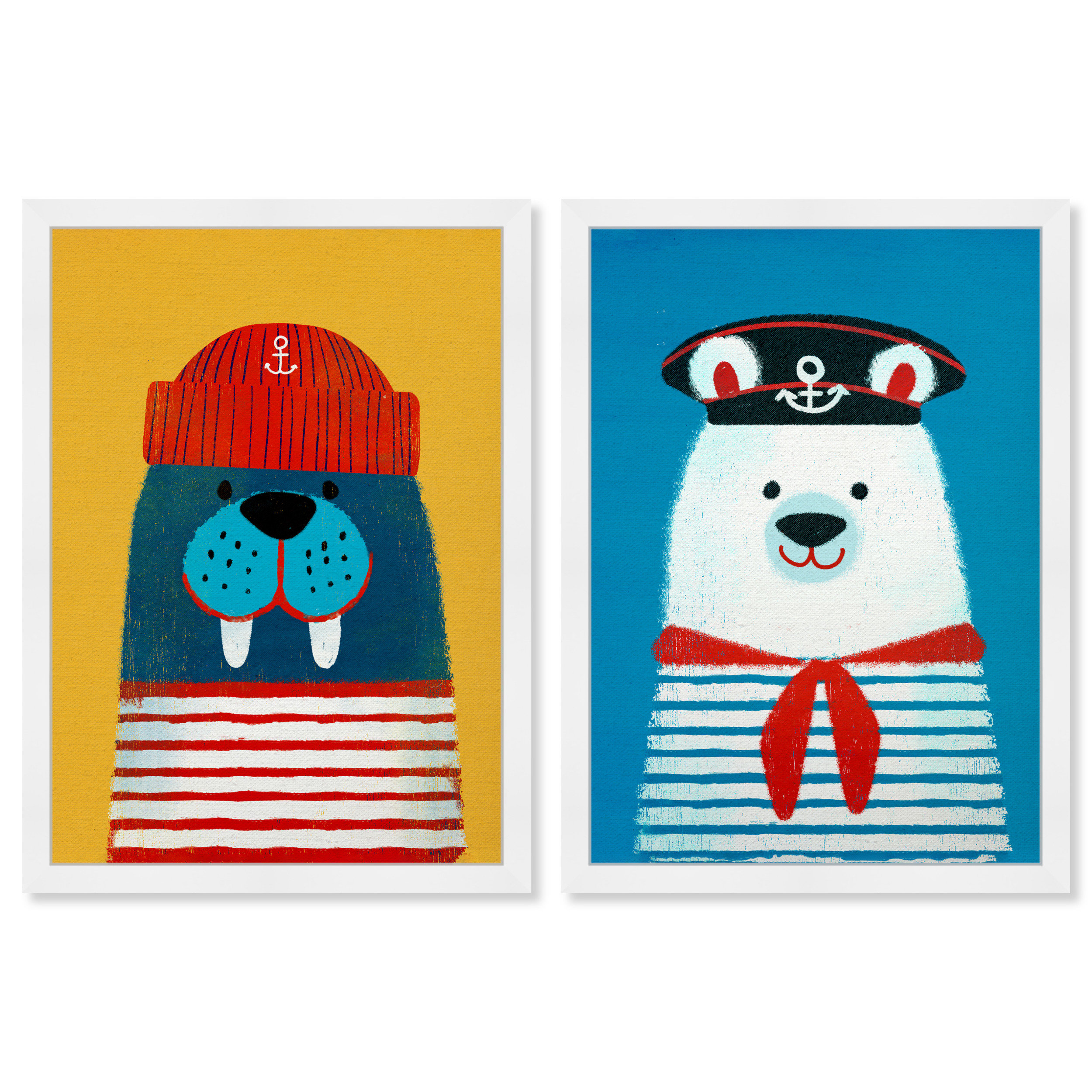 Wynwood Studio Animals Sailor Animal Set Ocean Pirates Coastal Blue And ...
