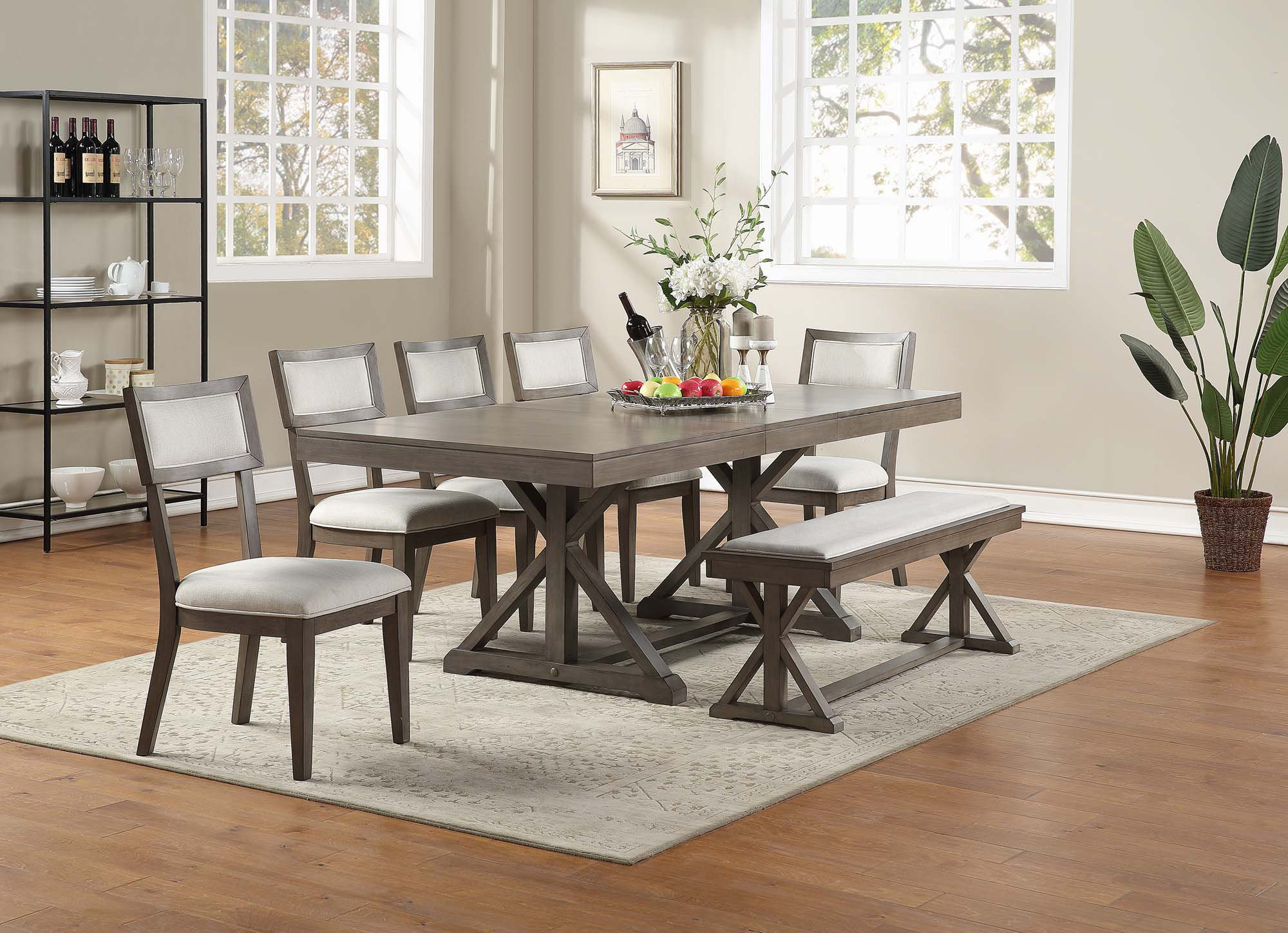 Gracie Oaks Dining Room Furniture Dining Table W Leaf Ash Gray Large ...