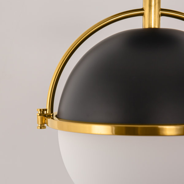 Mercer41 Modern Black And White Sphere Glass Semi-Flush Mount Ceiling ...