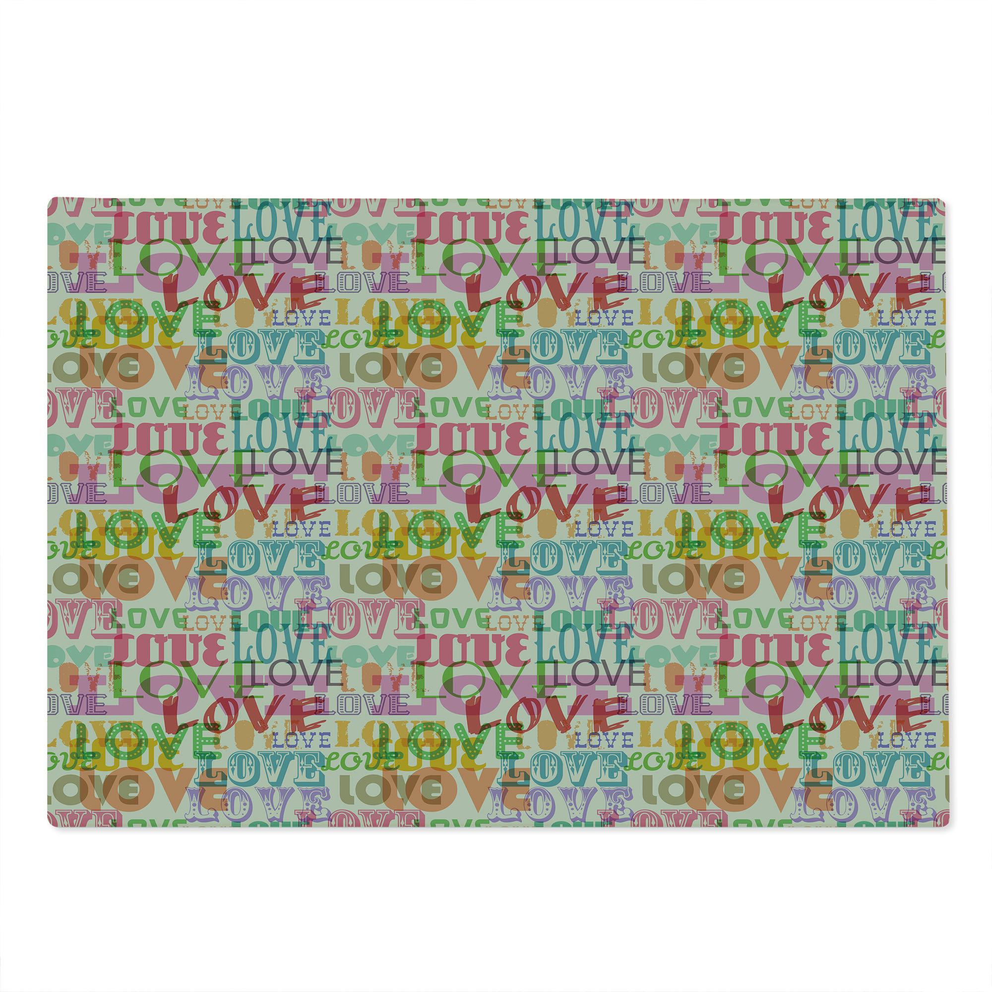 Ambesonne Love Cutting Board Large Colorful Romantic Engagement ...