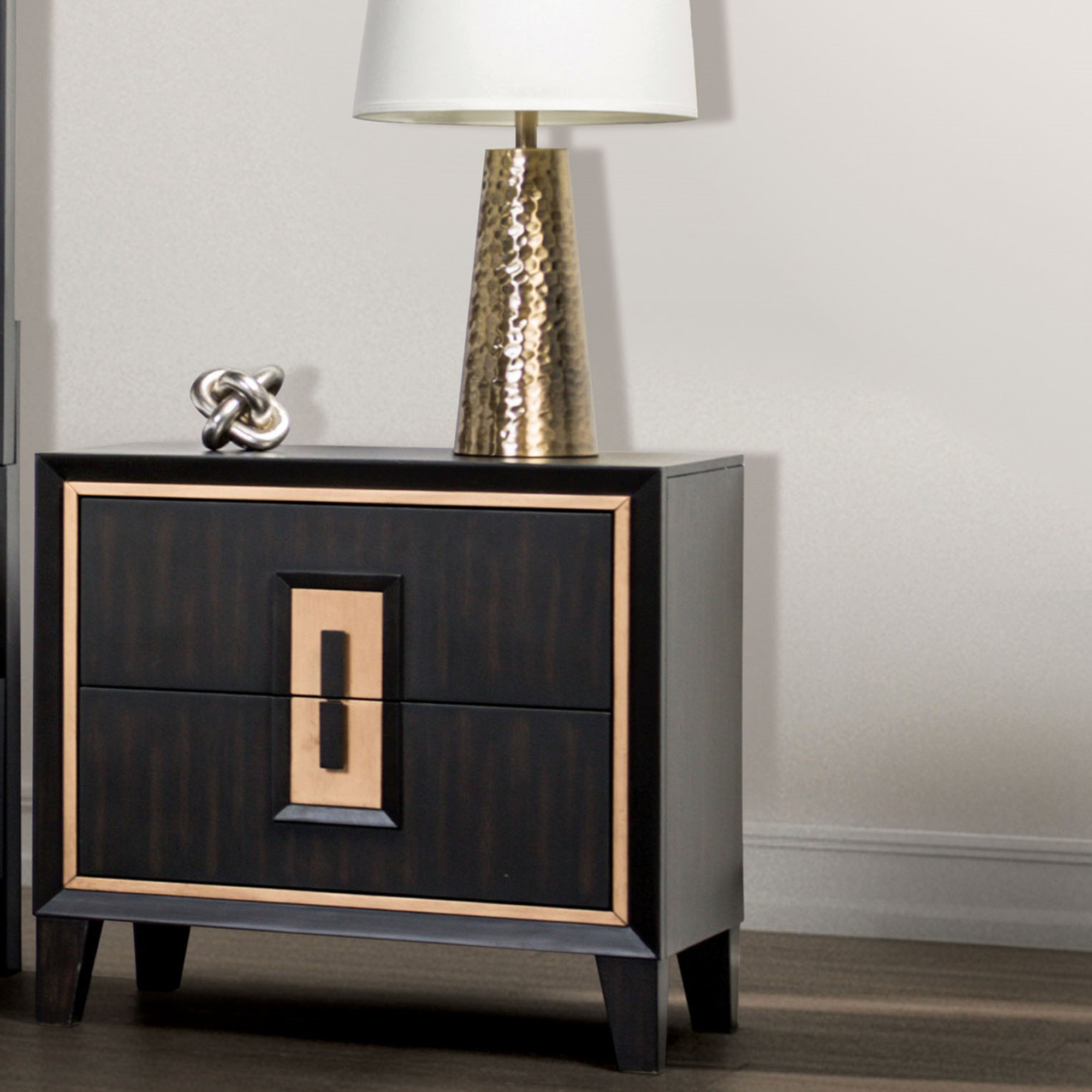 Hokku Designs Modern Espresso Bedside Table Bedroom Furniture 1pc ...